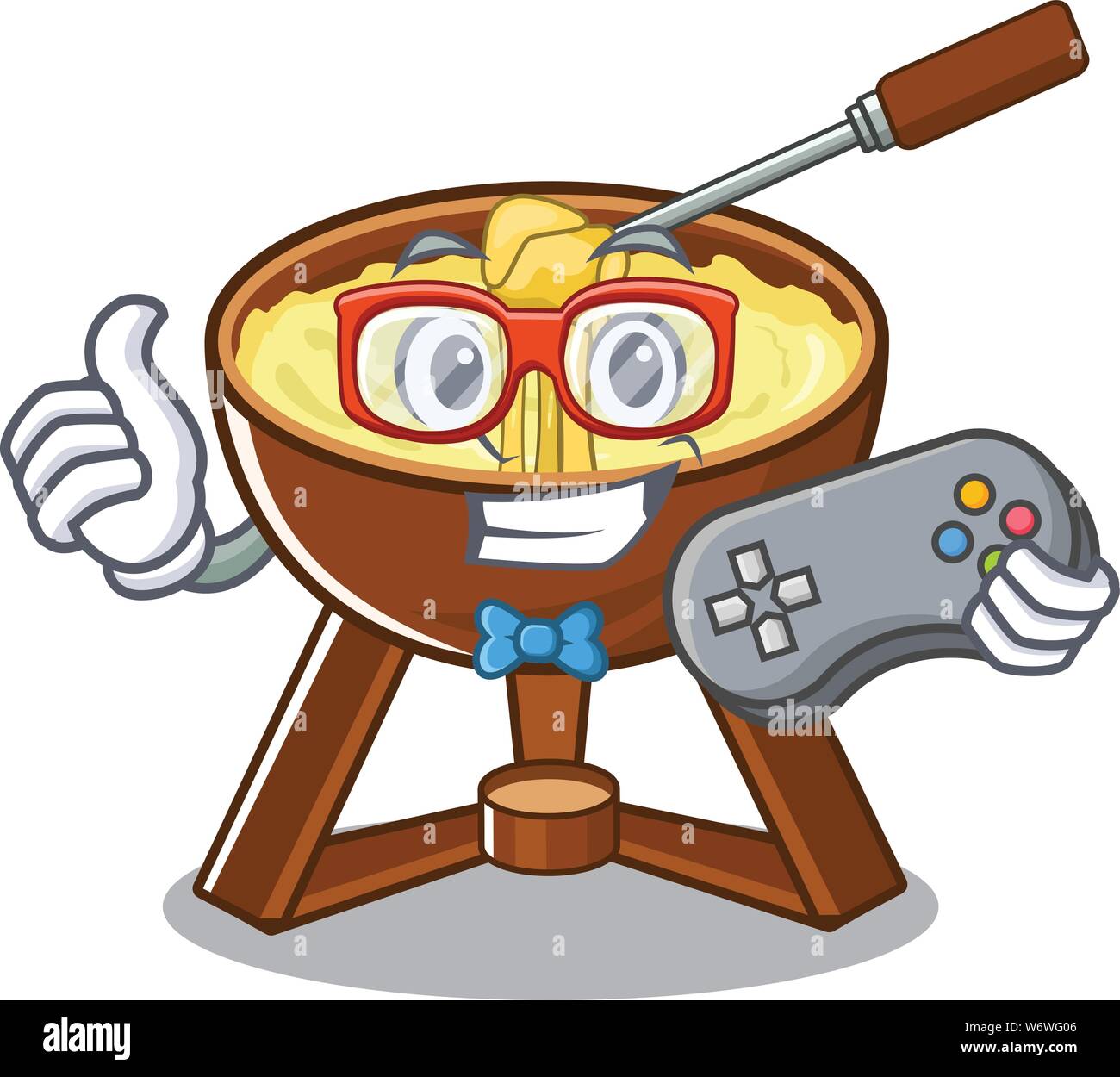 Gamer fondue cheese served in cartoon bowl Stock Vector Image & Art - Alamy