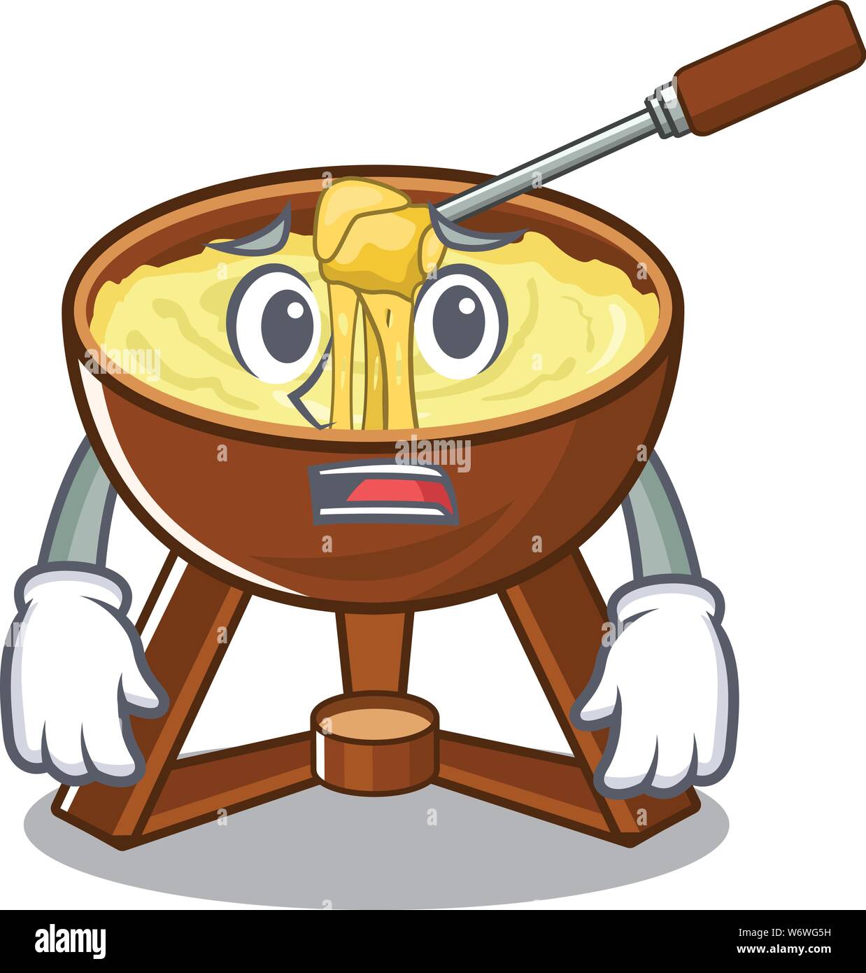 Afraid fondue cheese served in cartoon bowl Stock Vector Image & Art ...