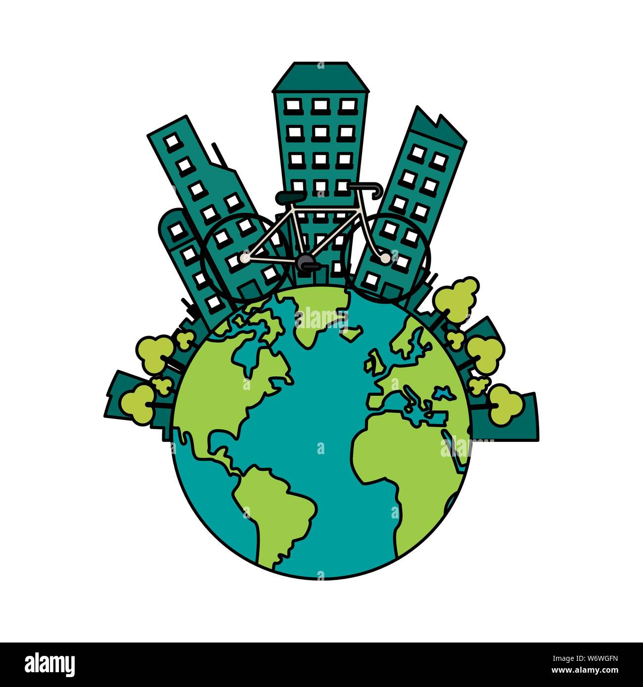 world saving ecology green cartoon Stock Vector Image & Art - Alamy