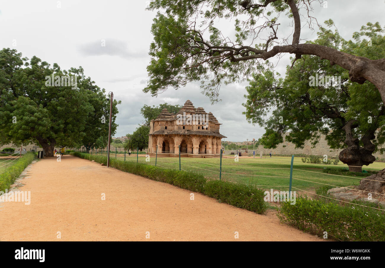 Lotus Mahal at the Zenana Enclosure in Hampi, South India Stock Photo ...