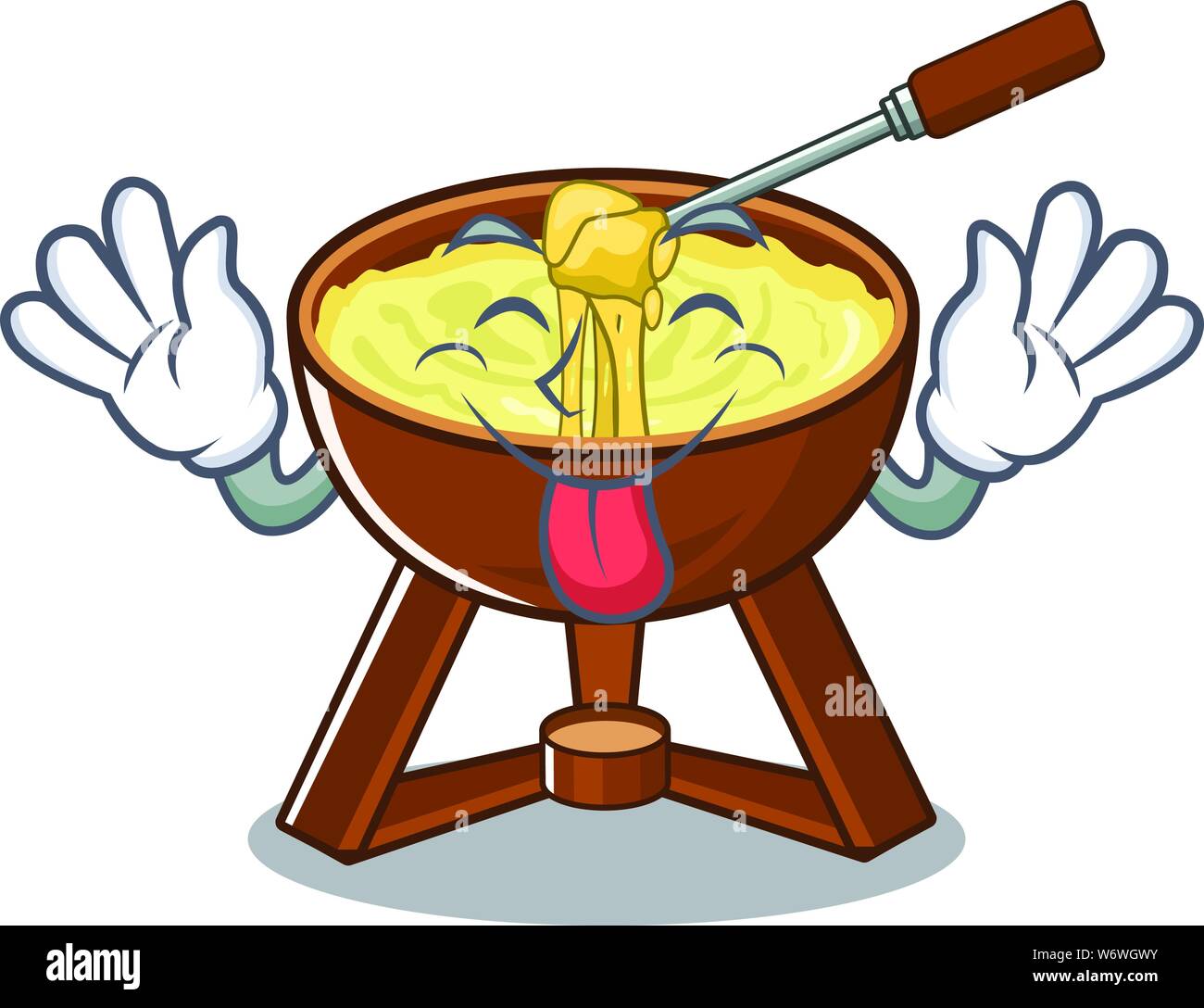 Tongue out fondue cheese in a cartoon plate Stock Vector Image & Art ...