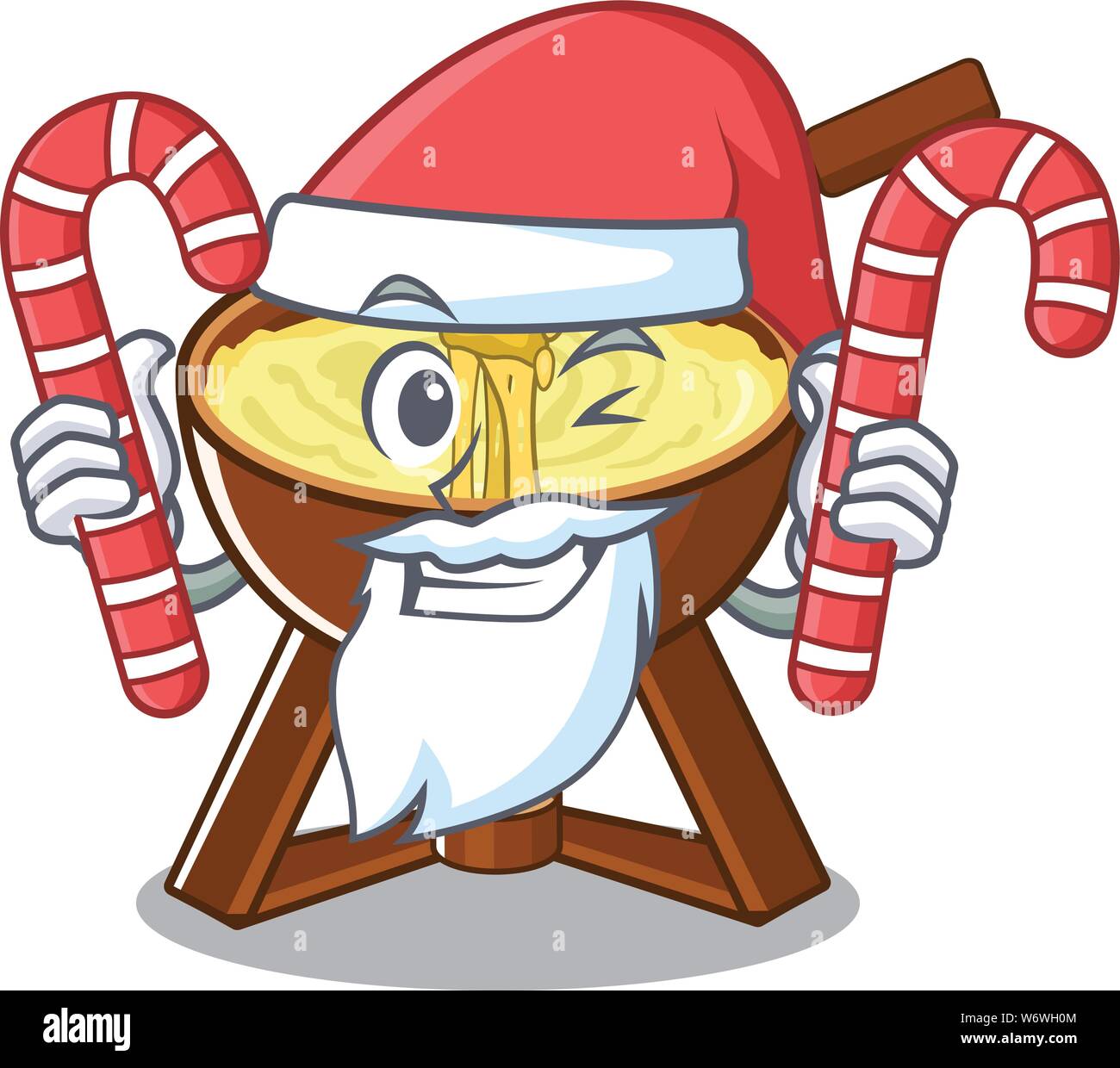 Santa with candy fondue cheese in a cartoon plate Stock Vector Image ...