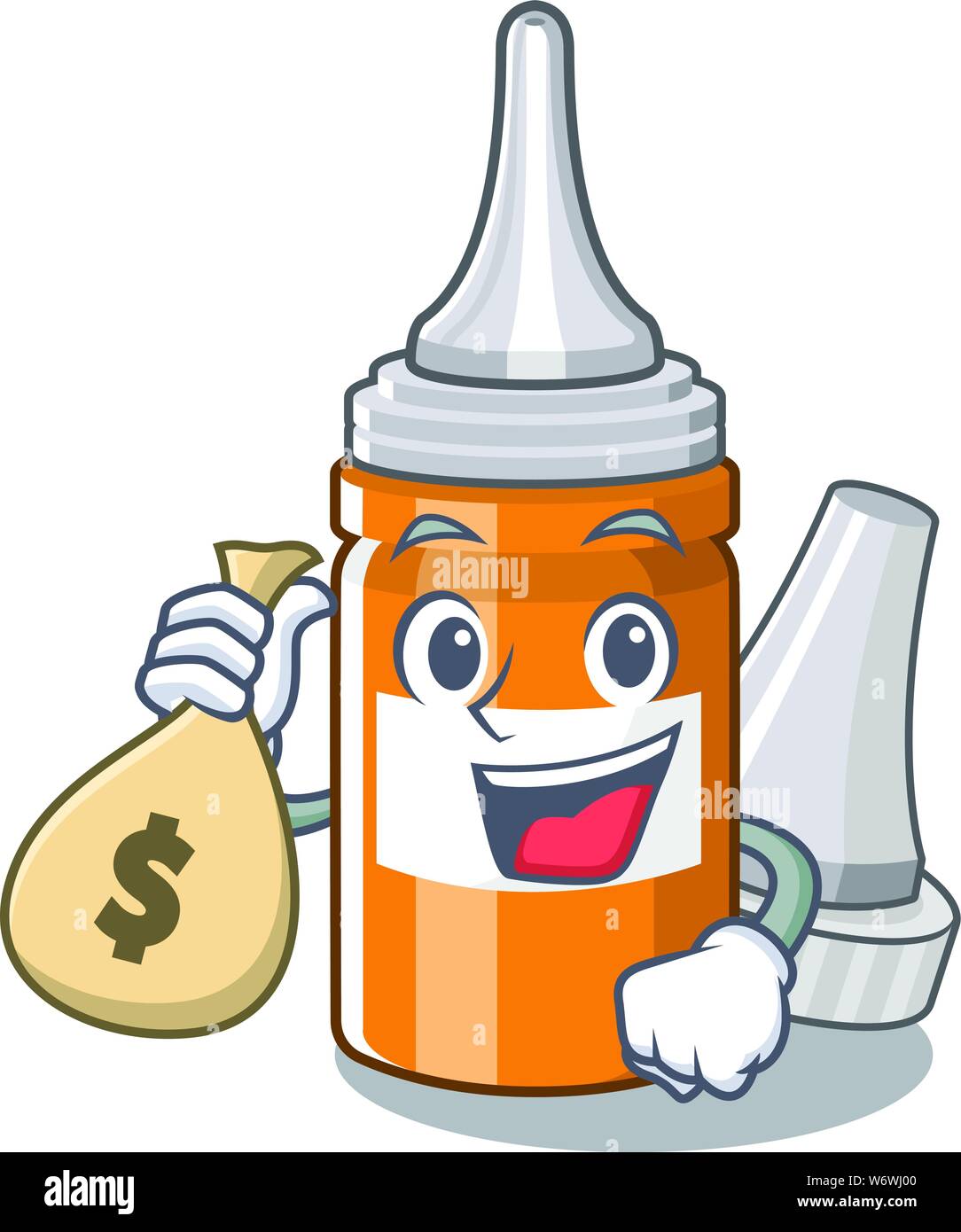 With money bag ear drops isolated in the cartoon Stock Vector Image ...