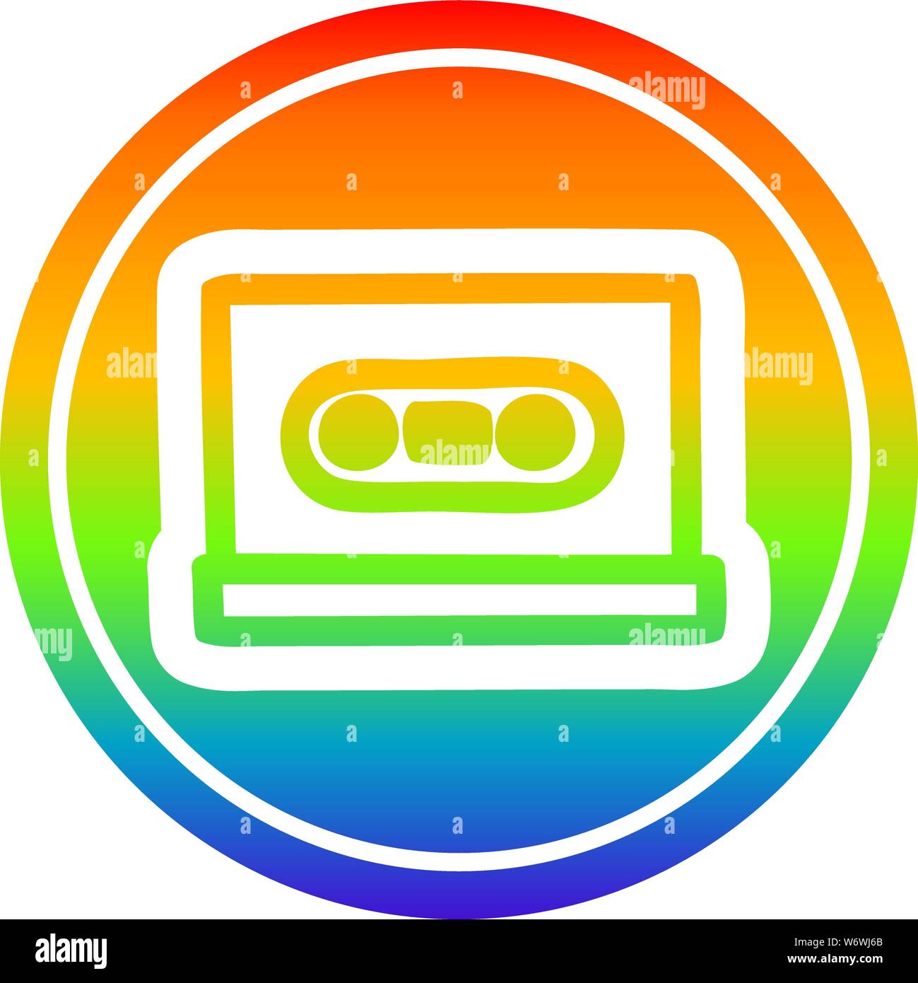 cassette tape circular icon with rainbow gradient finish Stock Vector Image & Art - Alamy