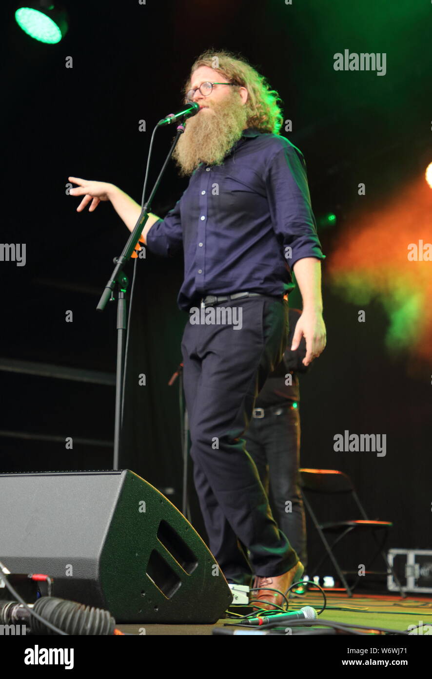 Cambridge, UK. 02nd Aug, 2019. Canadian folk singer Ben Caplan from ...