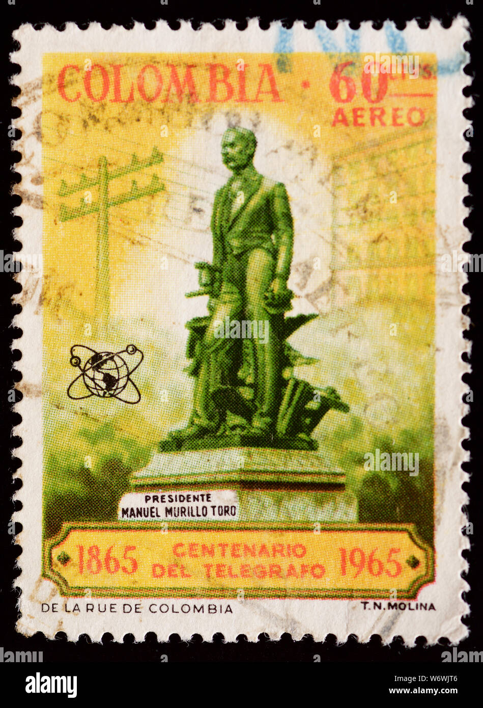 Colombia postage stamp hi-res stock photography and images - Alamy