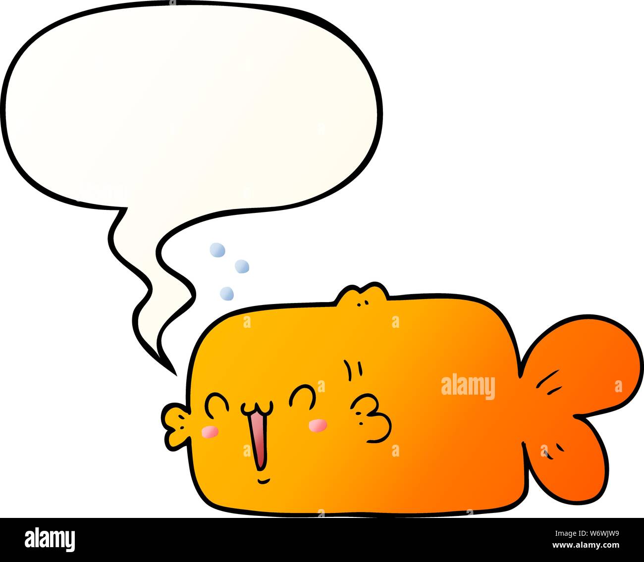 cartoon fish with speech bubble in smooth gradient style Stock Vector ...