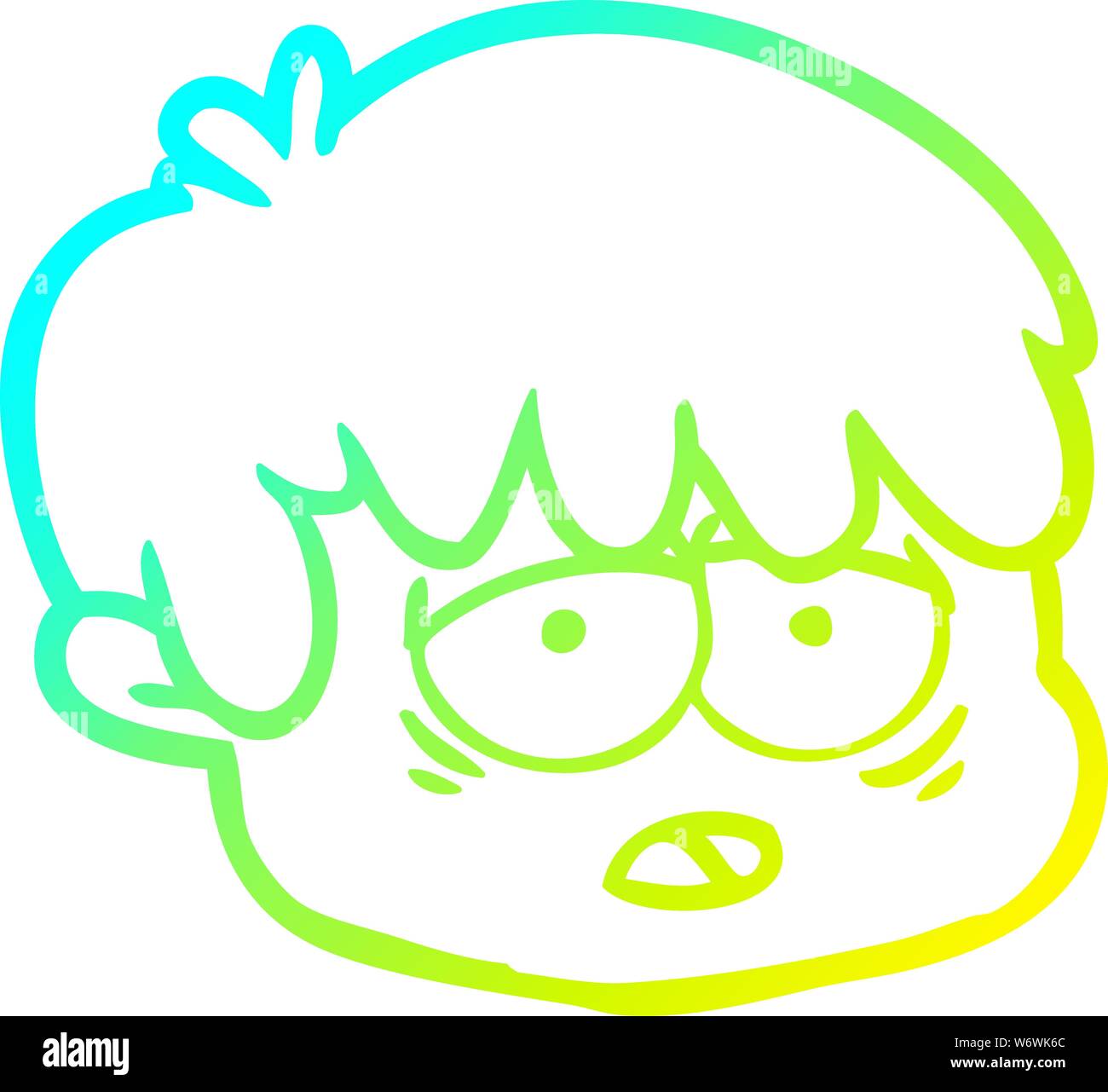 cold gradient line drawing of a cartoon male face Stock Vector Image ...