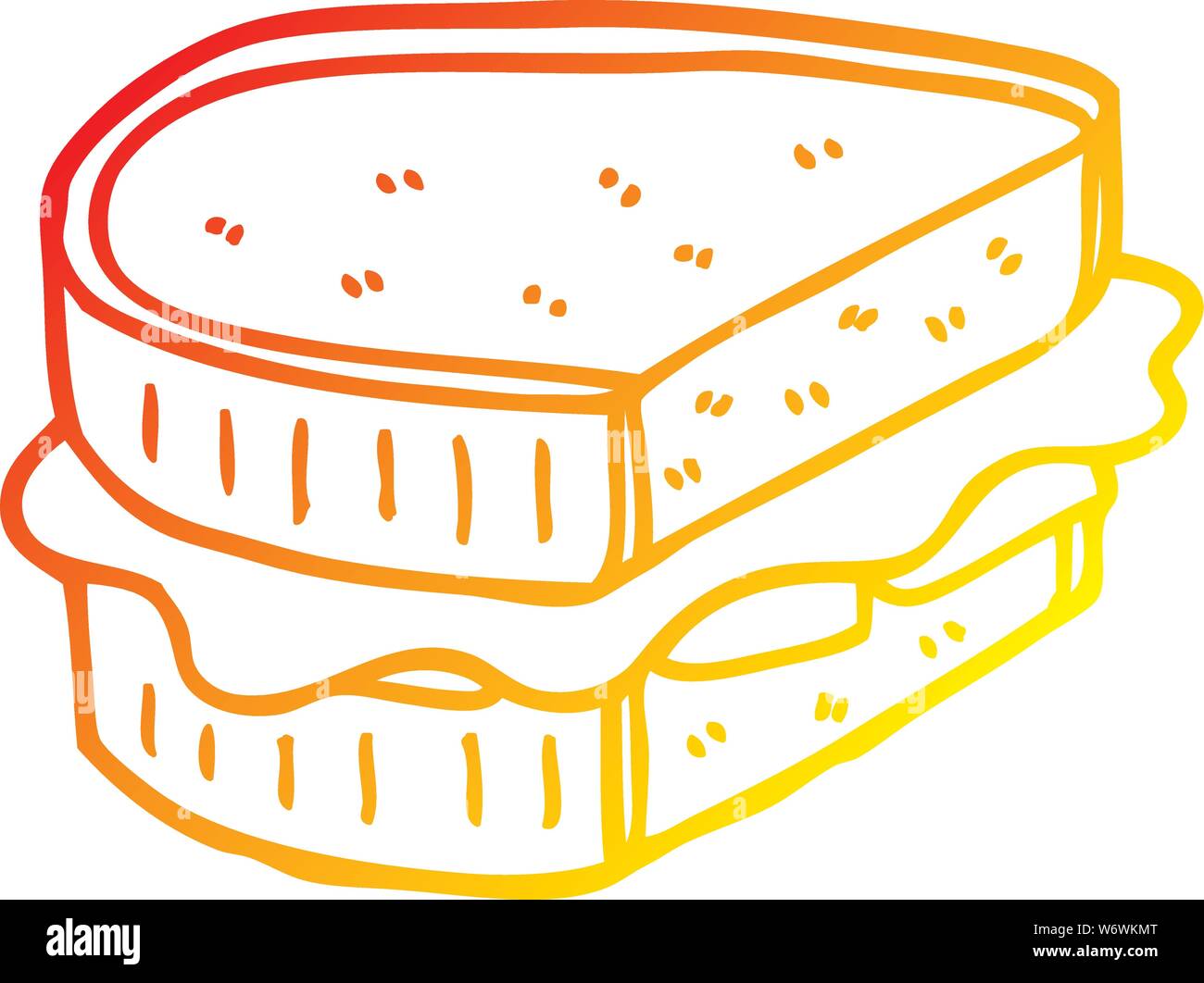 Simple cartoon illustration of a sandwich with cheese hi-res stock ...