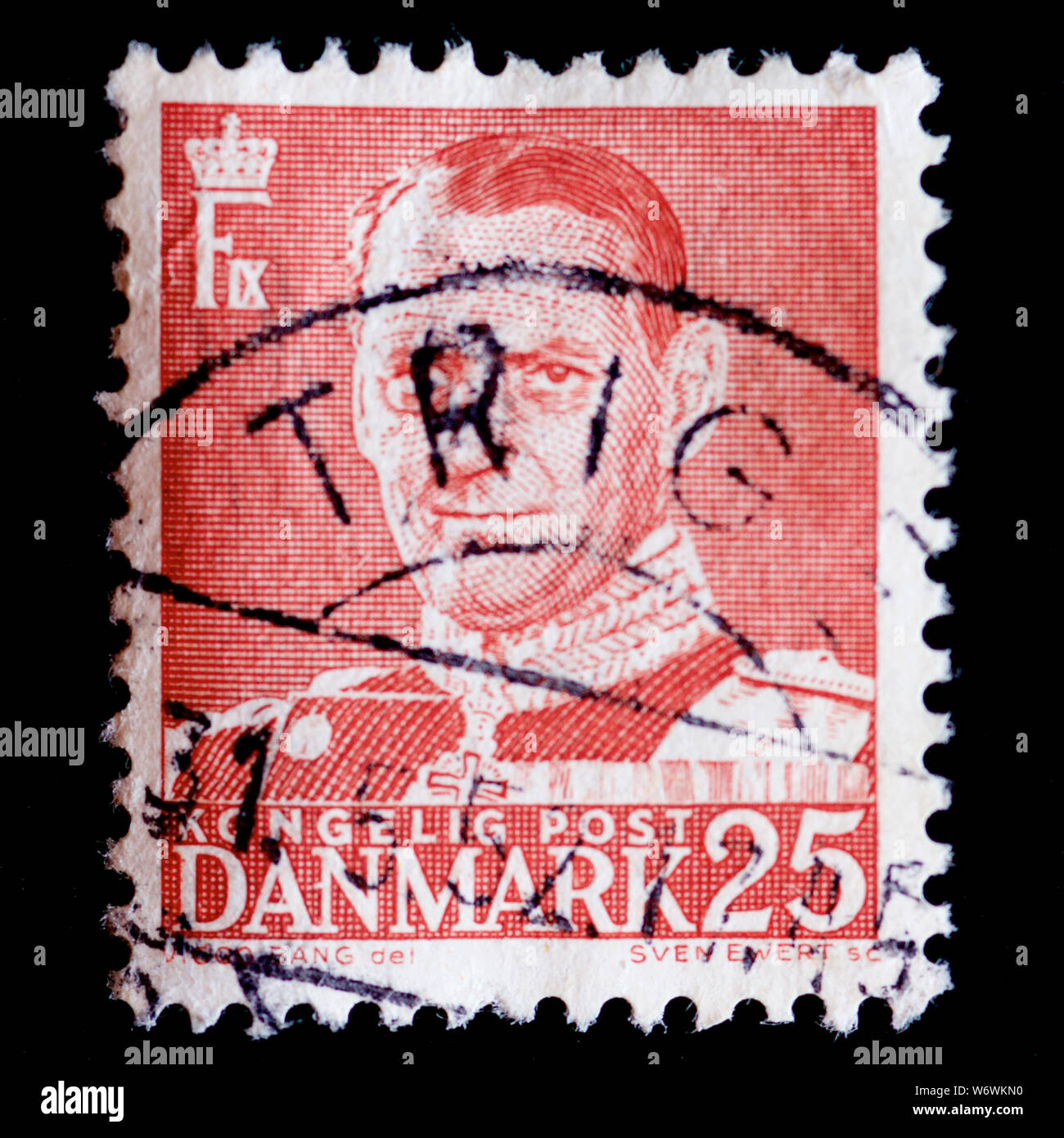 Denmark Postage Stamp - King Frederick IX Stock Photo - Alamy