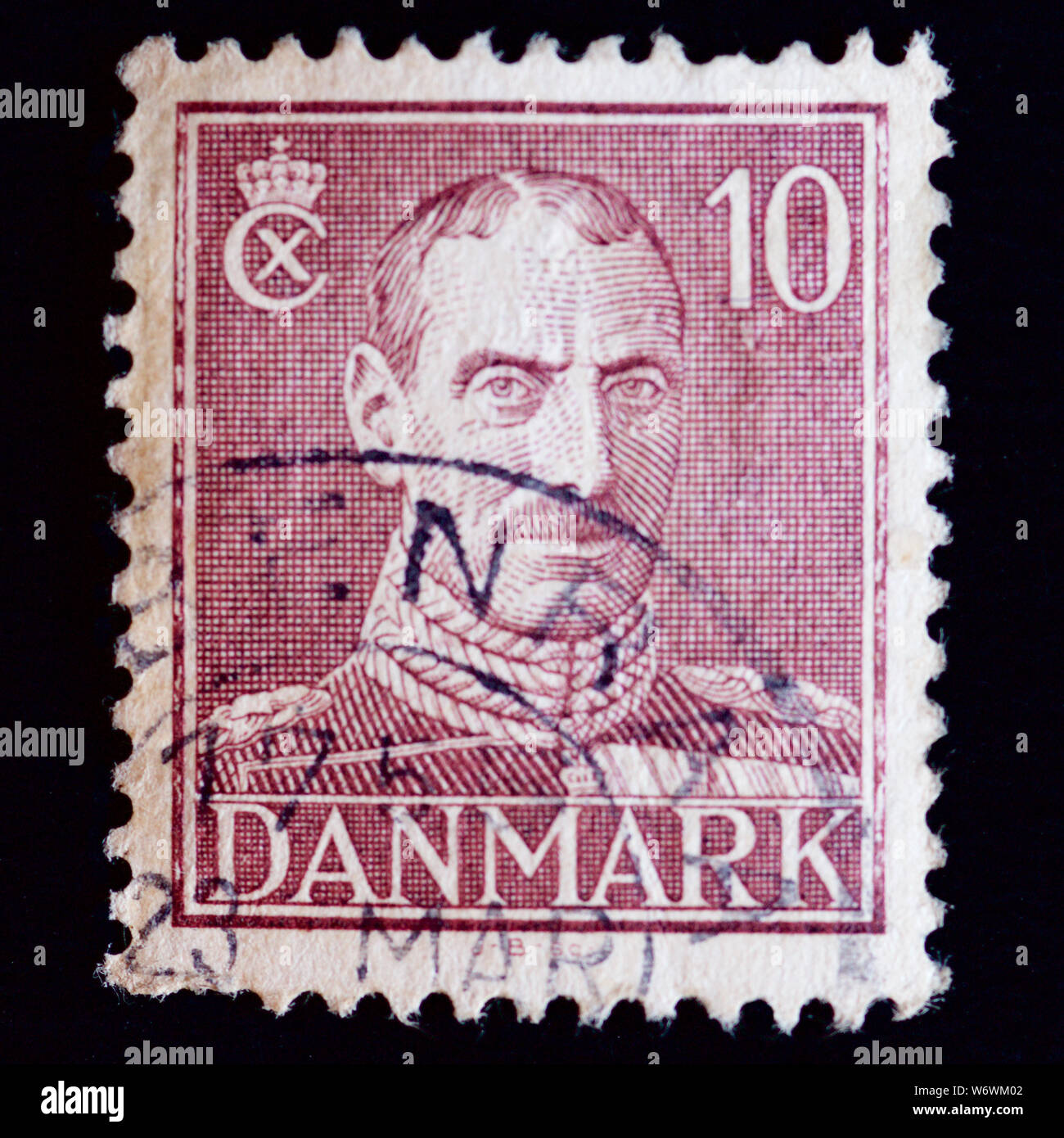 Denmark Postage Stamp - King Christian X Stock Photo - Alamy
