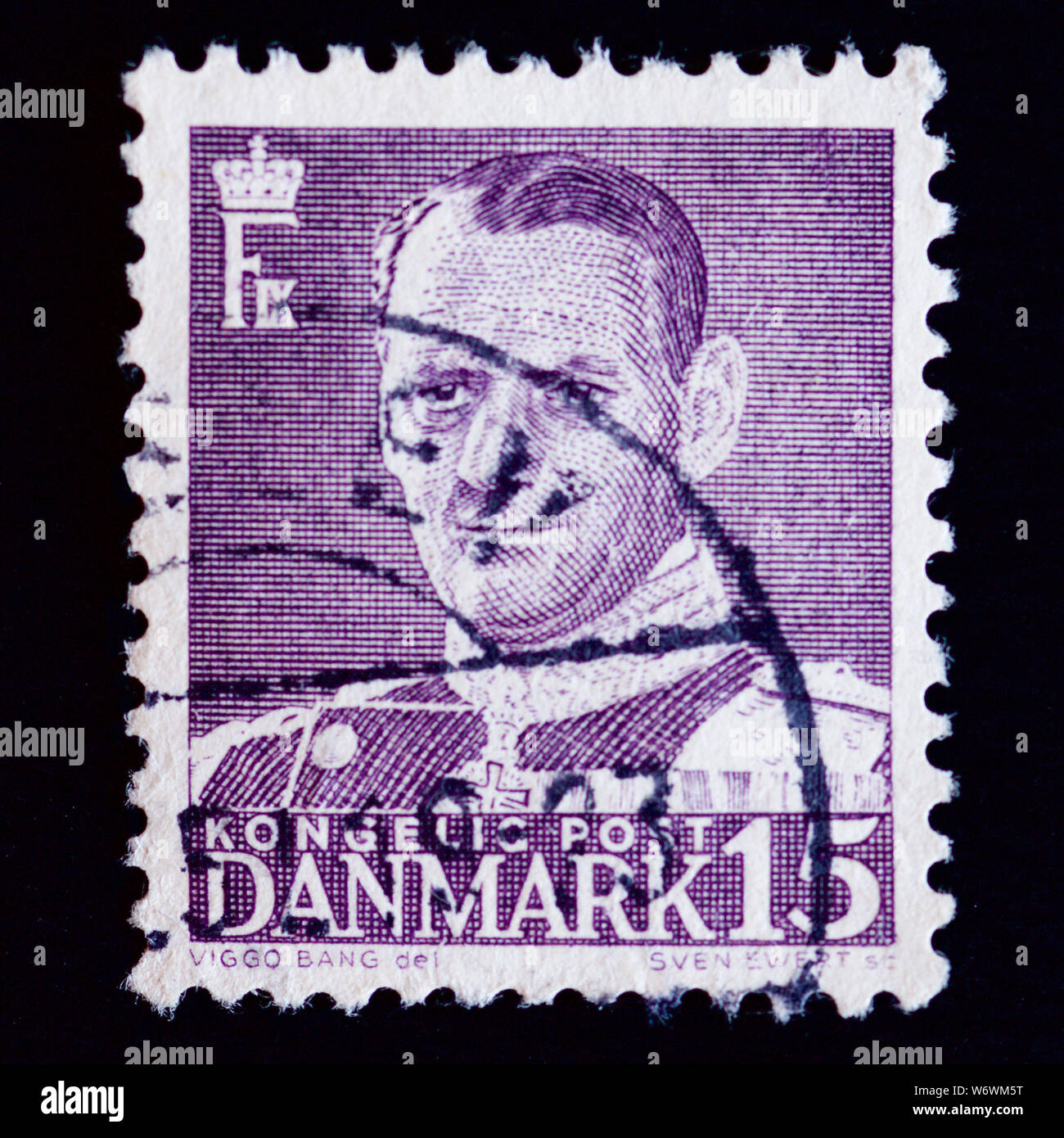 Denmark Postage Stamp - King Frederick IX Stock Photo - Alamy