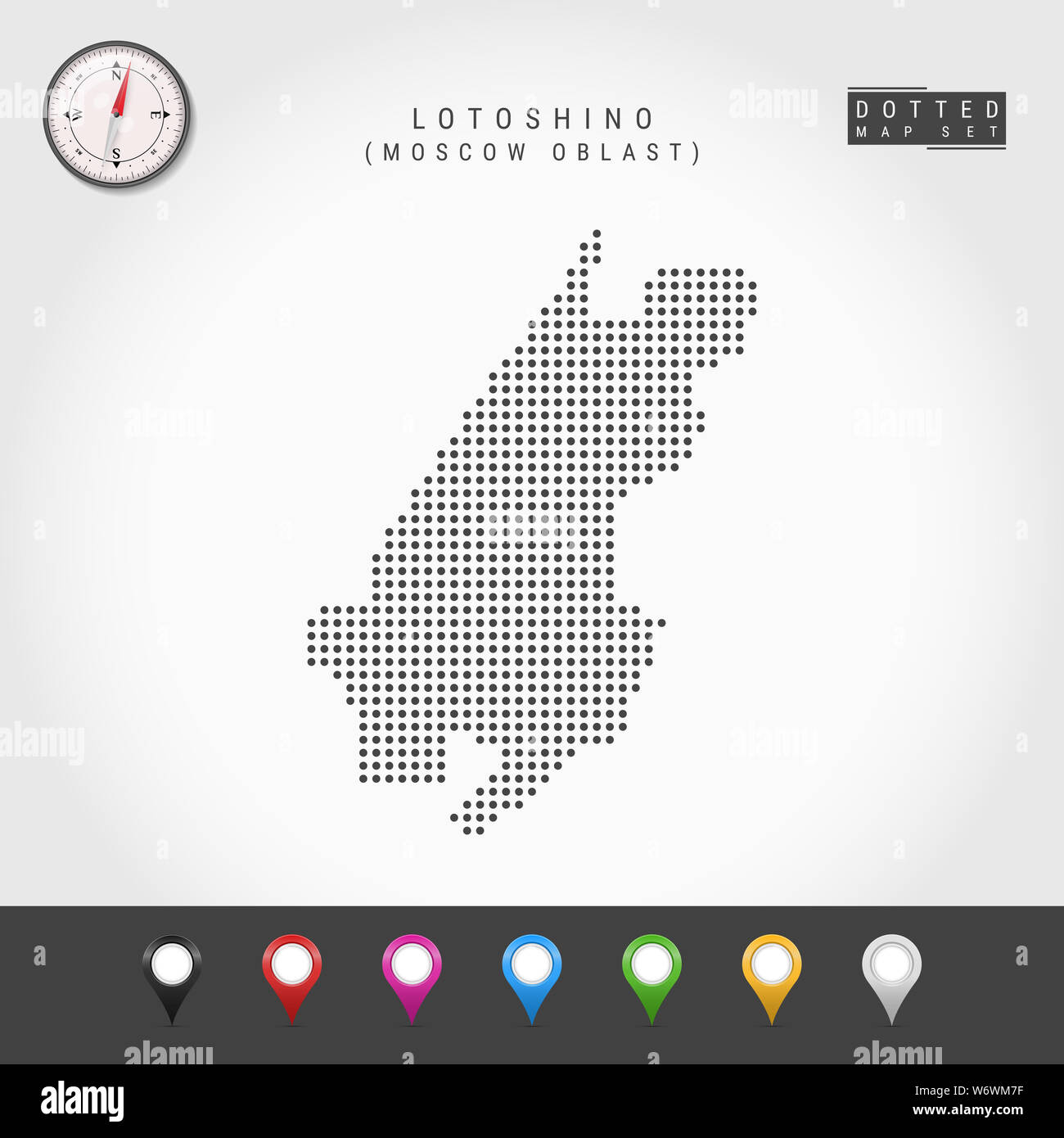 Dots Map of Lotoshino, Moscow Oblast. Simple Silhouette of Lotoshino ...