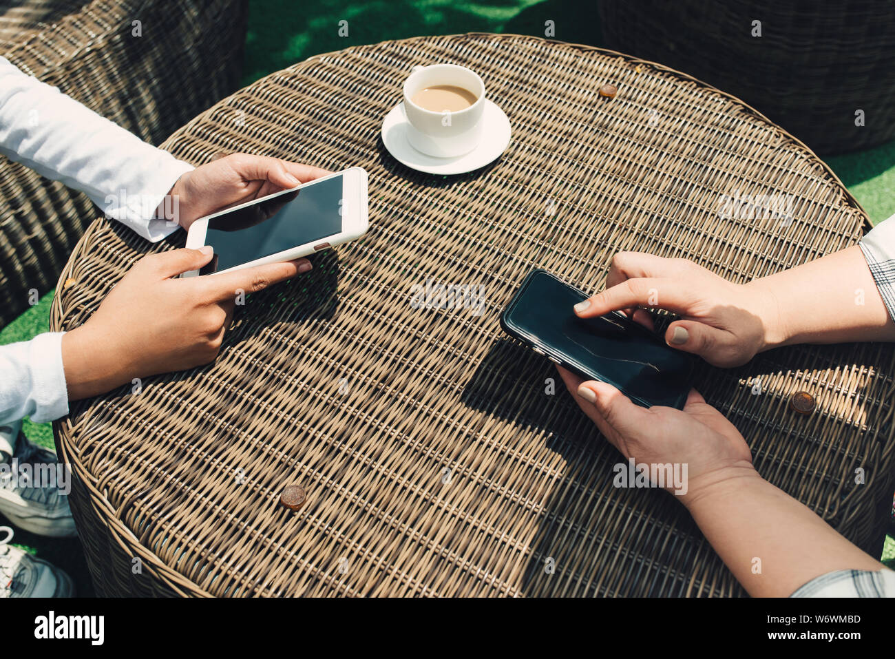 Using two hands hi-res stock photography and images - Alamy