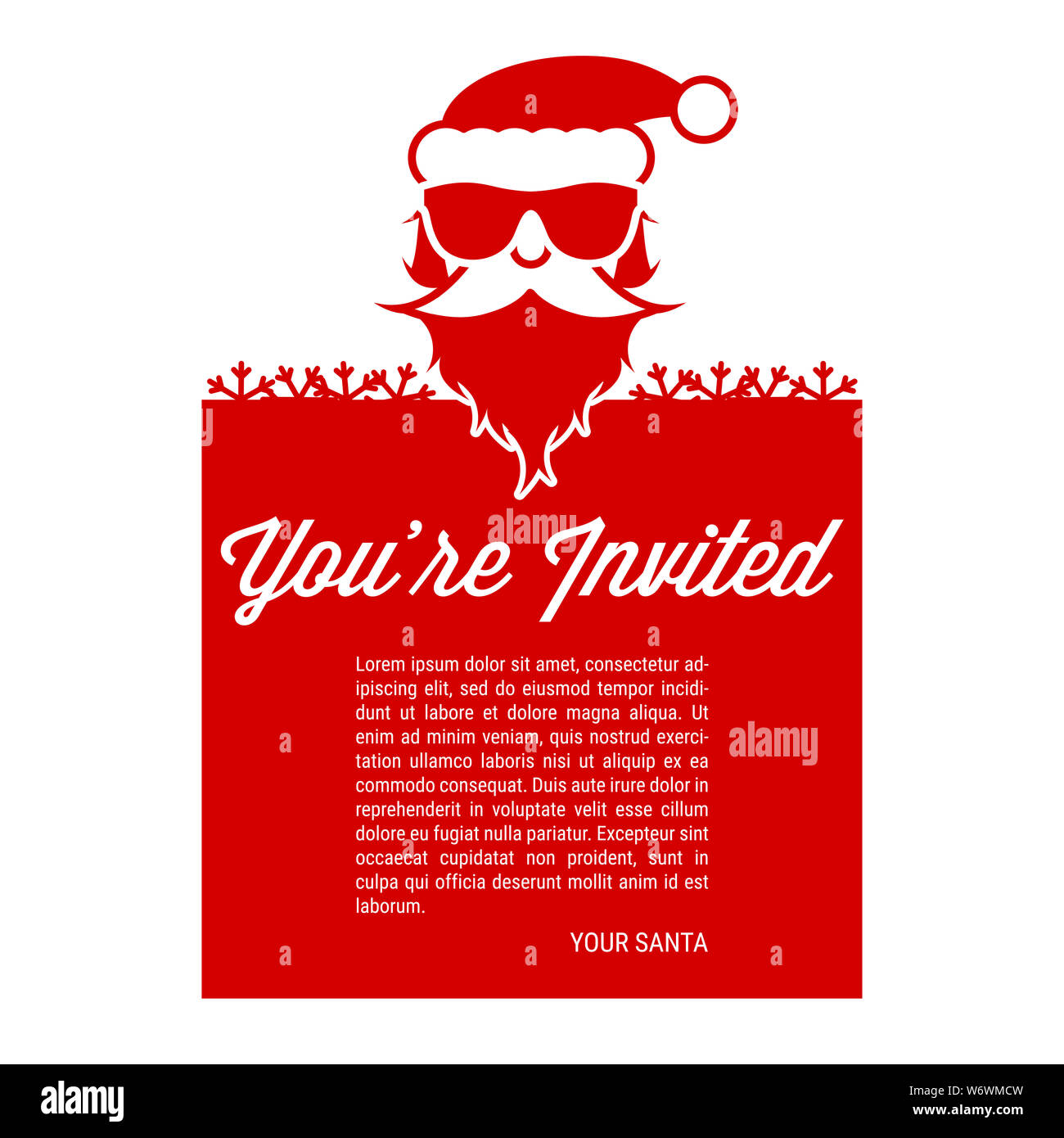 Santa Claus in Sunglasses. New Year or Christmas Party Invitation ...