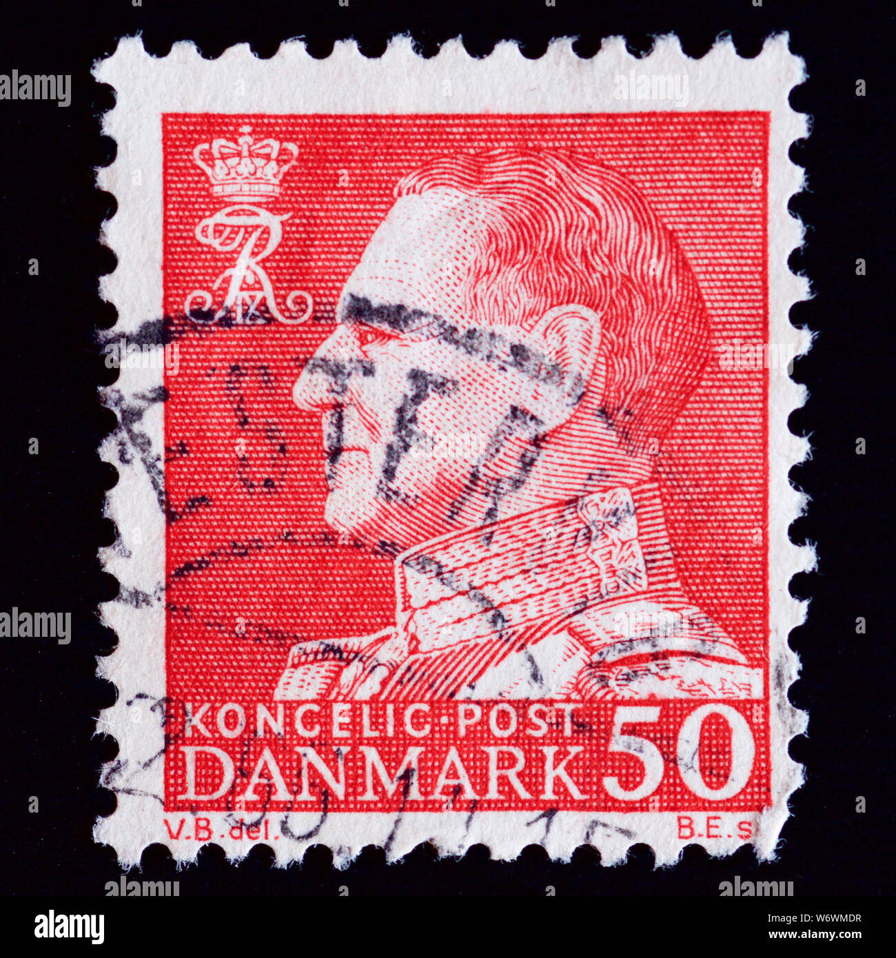 Denmark Postage Stamp - King Frederik IX Stock Photo - Alamy