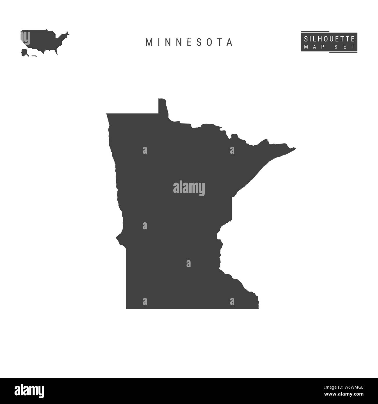 Minnesota US State Blank Map Isolated on White Background. High ...