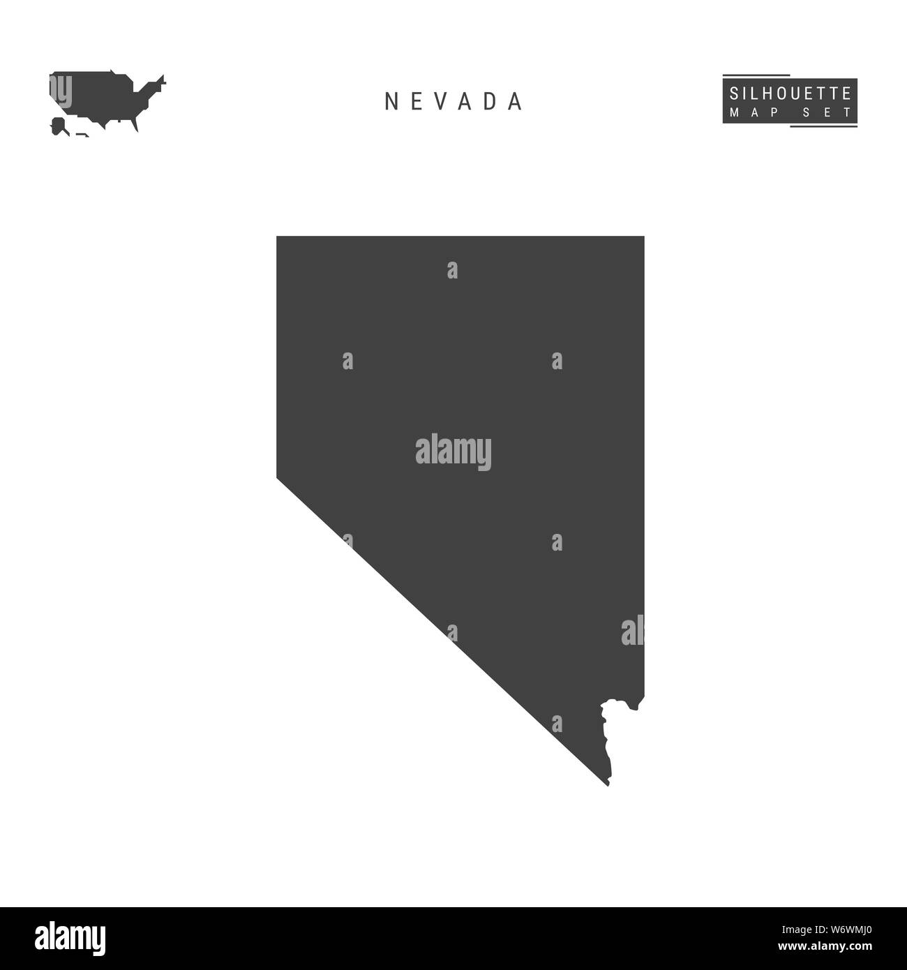 Nevada US State Blank Map Isolated on White Background. High-Detailed ...