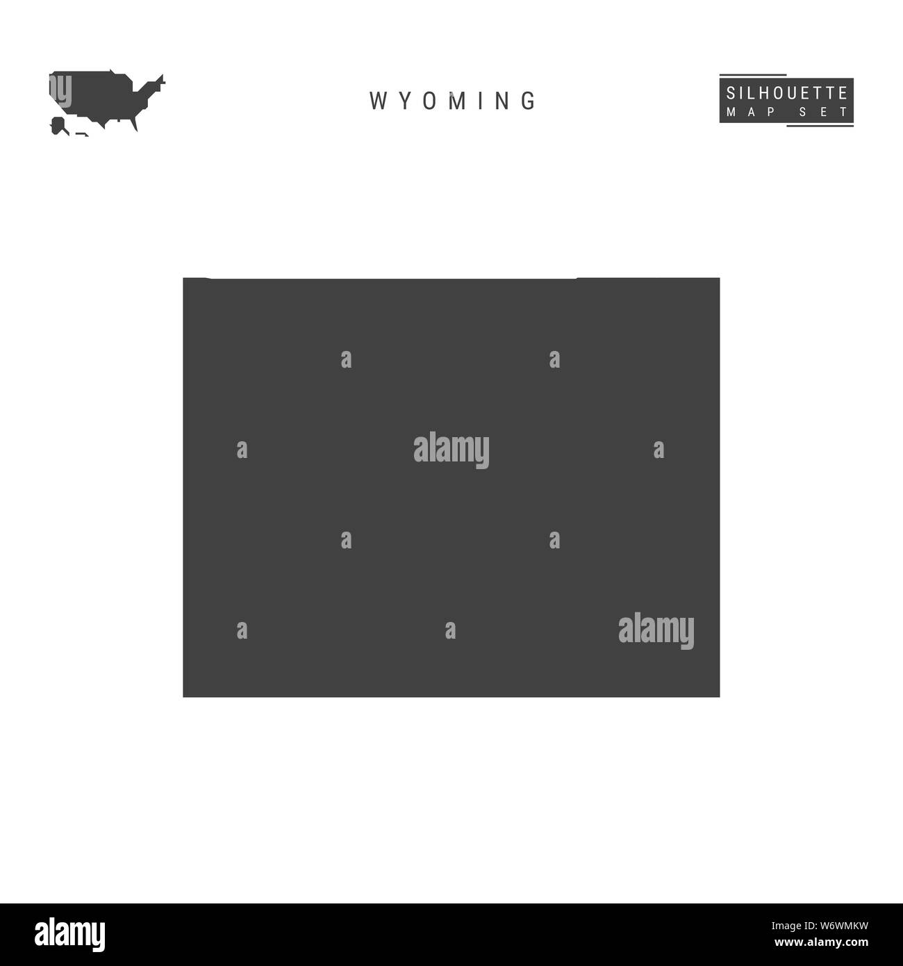Wyoming US State Blank Map Isolated on White Background. High-Detailed ...