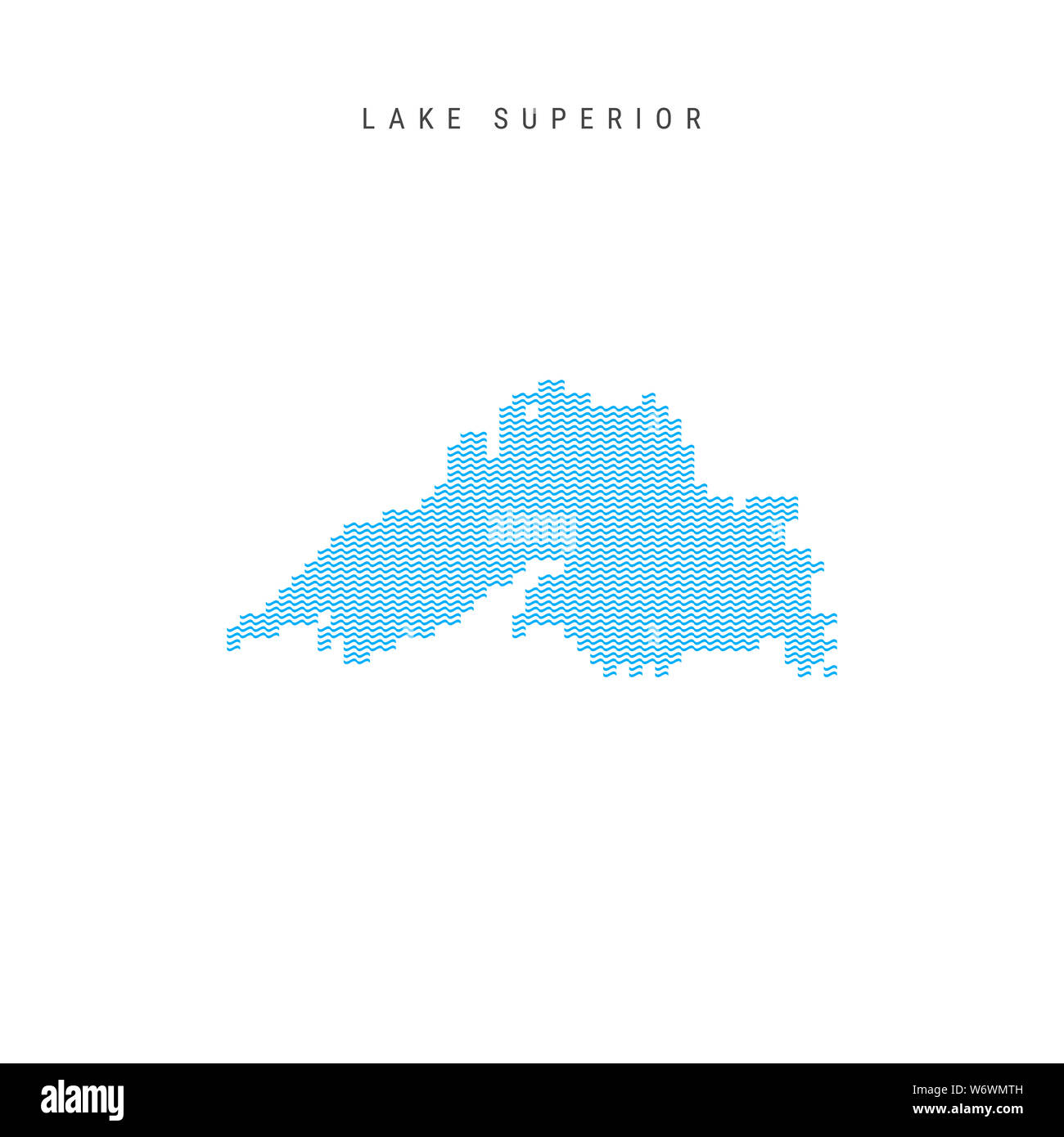 Blue Wave Pattern Map of Lake Superior, One of the Great Lakes of North ...