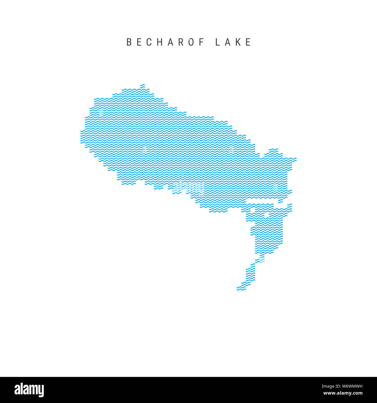 Blue Wave Pattern Map of Becharof Lake, One of the Lakes of North ...