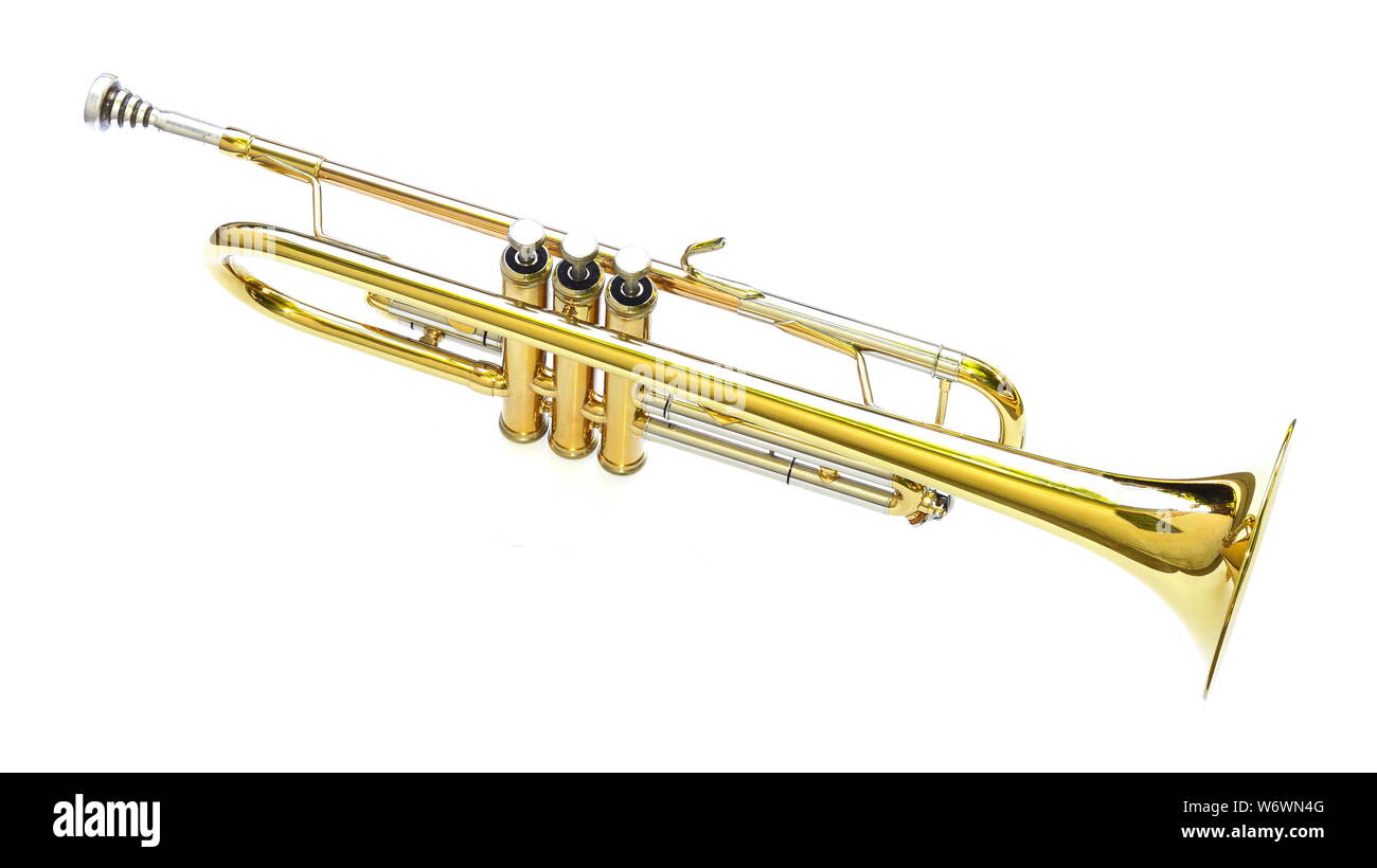 Trumpet isolated on a white Stock Photo - Alamy