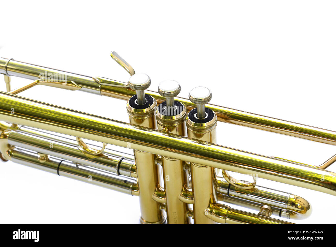 Trumpet isolated on a white Stock Photo - Alamy