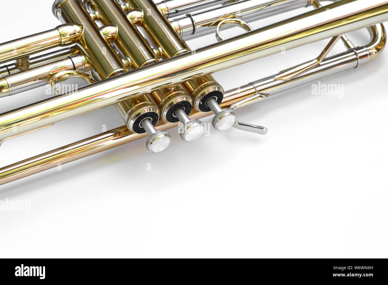 Trumpet isolated on a white Stock Photo - Alamy