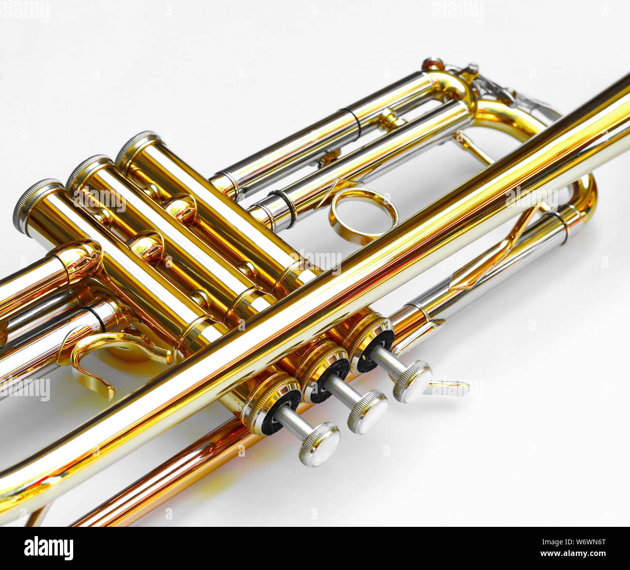 Trumpet isolated on a white Stock Photo - Alamy