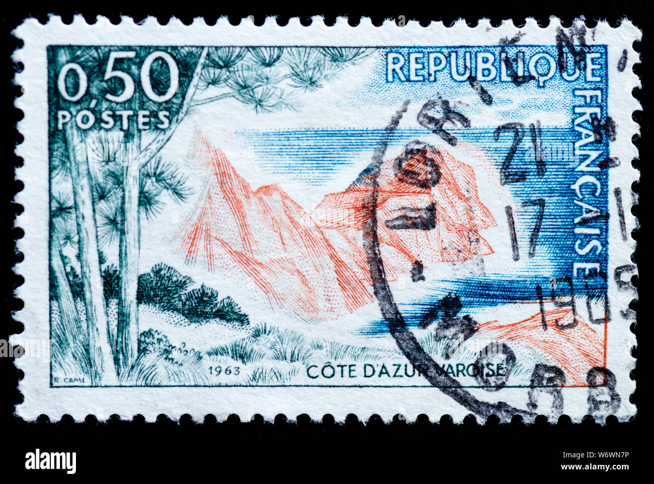 France Postage Stamp - Riviera Var Stock Photo - Alamy