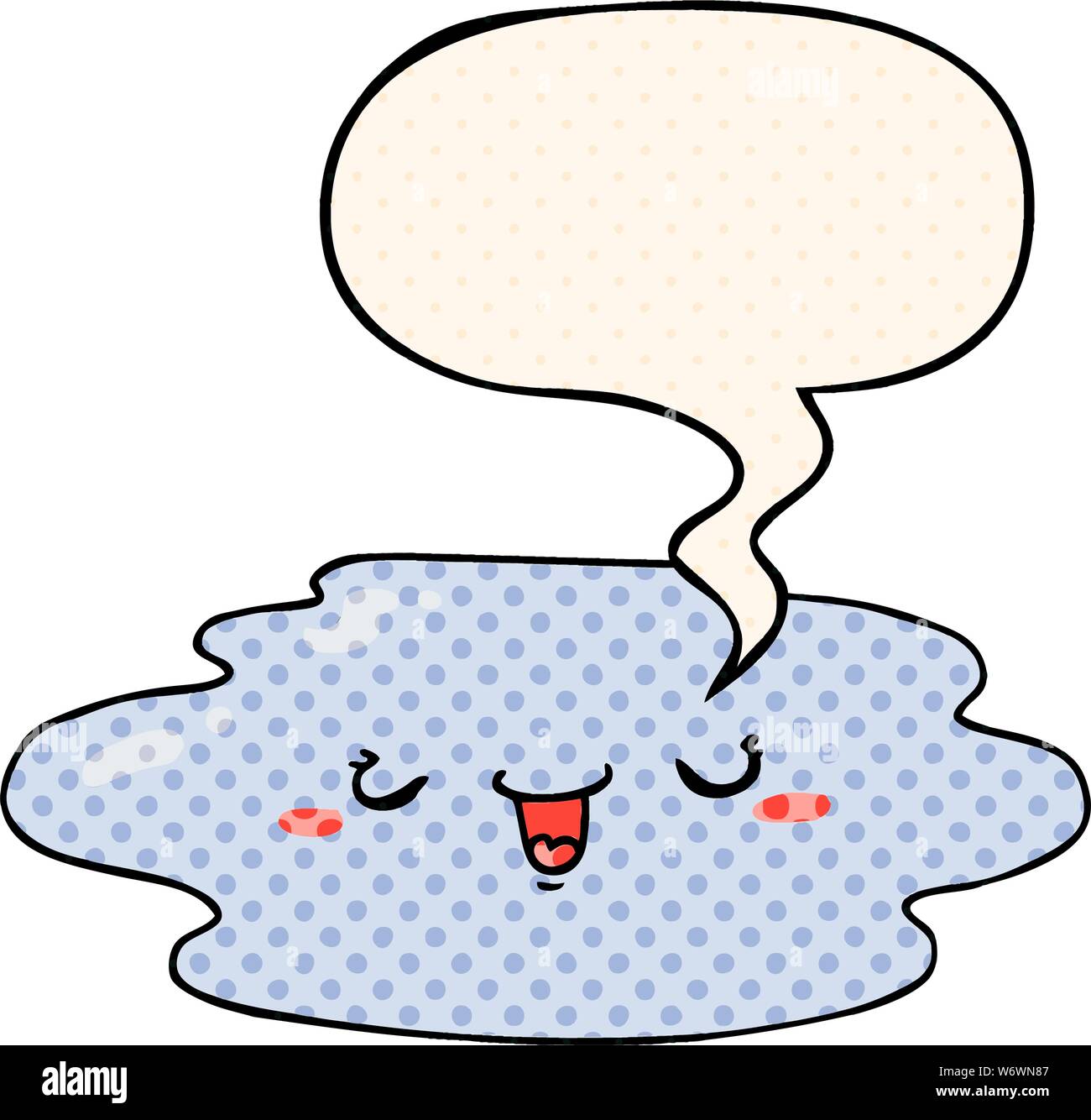 cartoon puddle with face with speech bubble in comic book style Stock ...