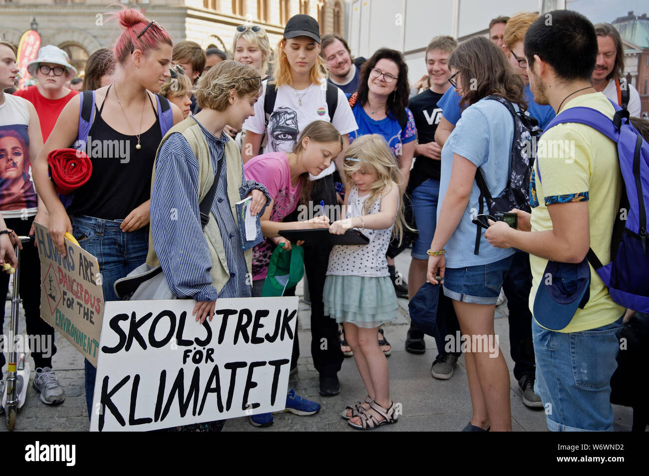 STOCKHOLM, SWEDEN - AUGUST 2, 2019: Climate activist Greta Thunberg ...