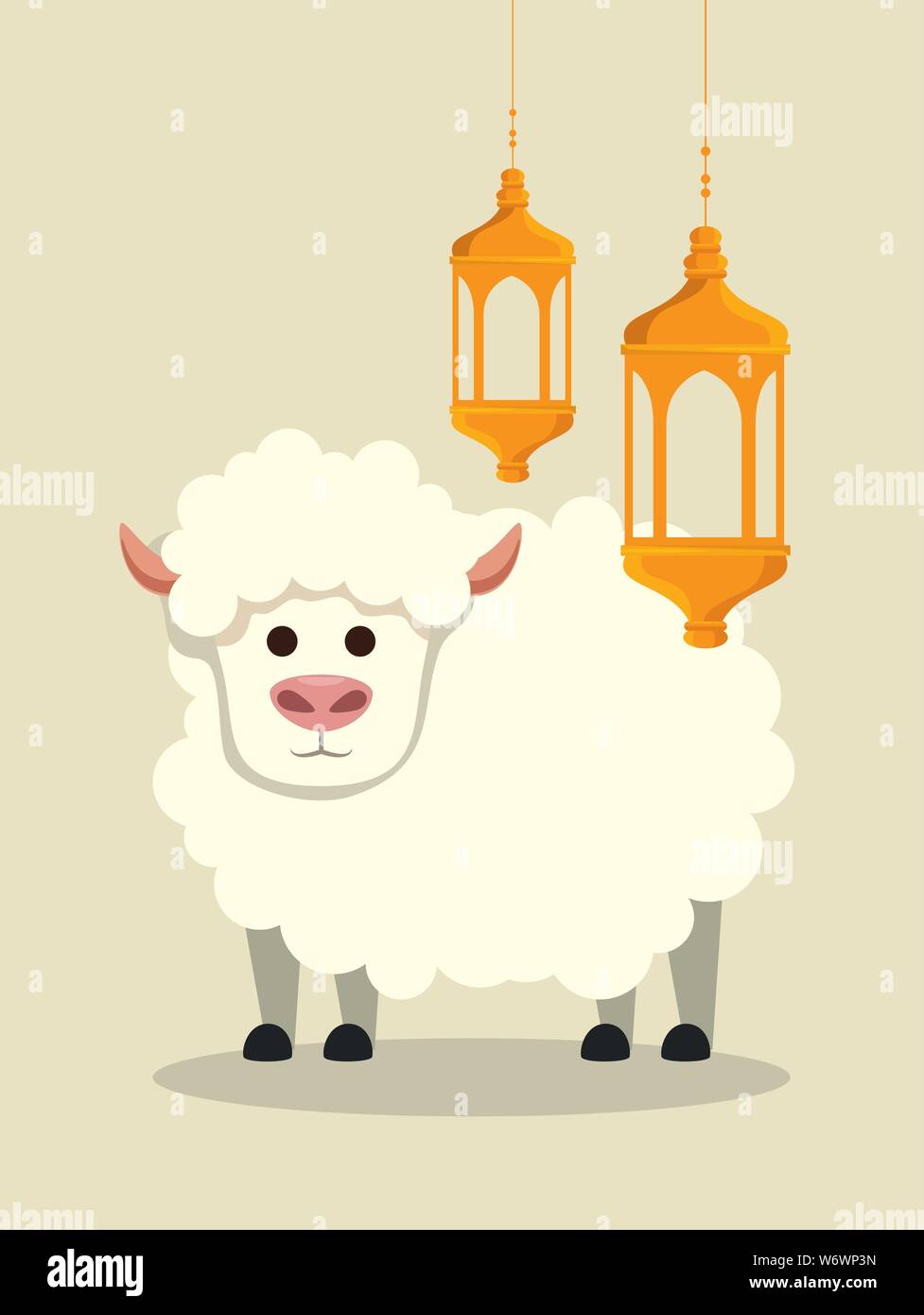 lamps hanging with sheep traditional sacrifice Stock Vector Image & Art ...