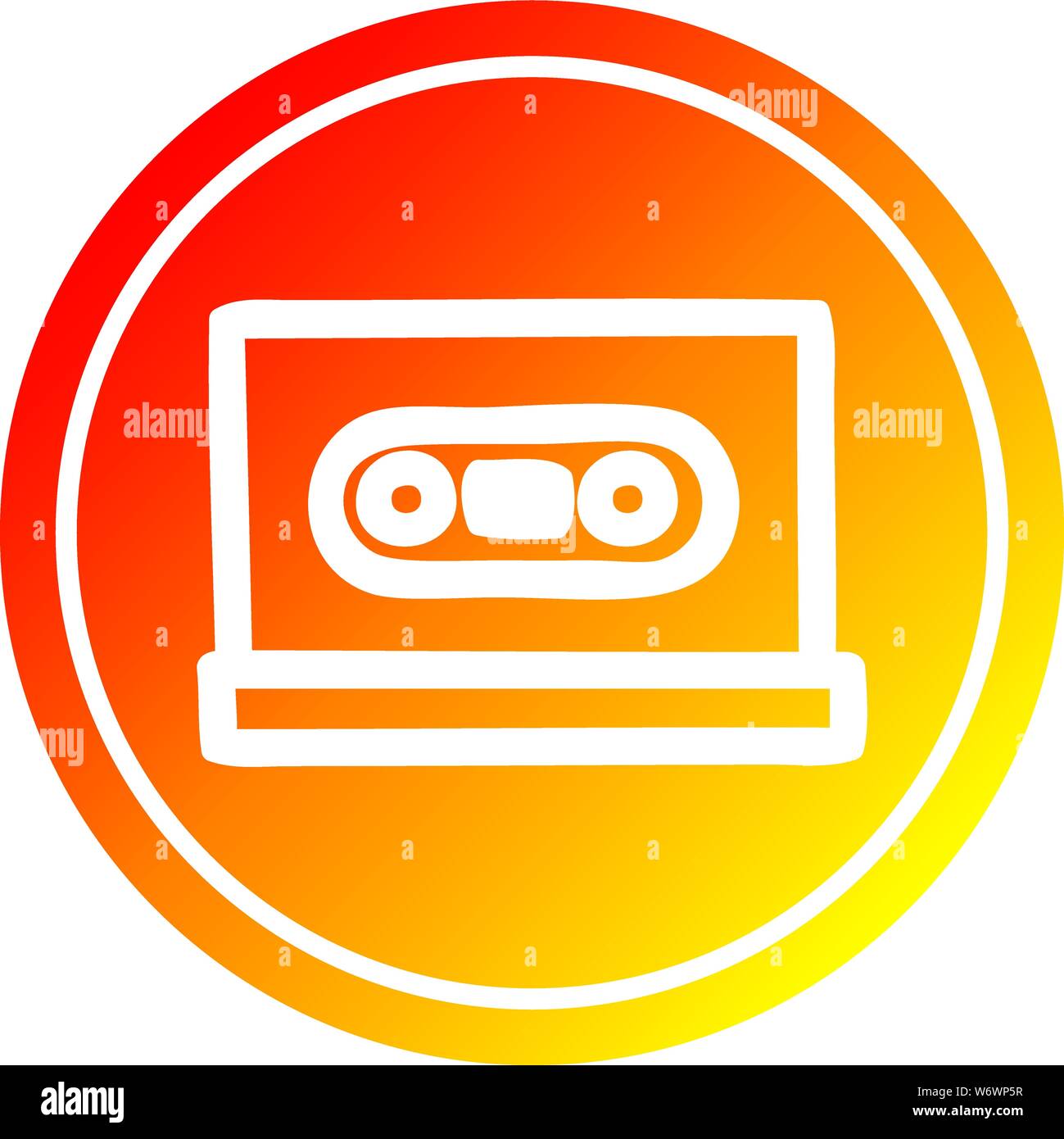 cassette tape circular icon with warm gradient finish Stock Vector Image & Art - Alamy