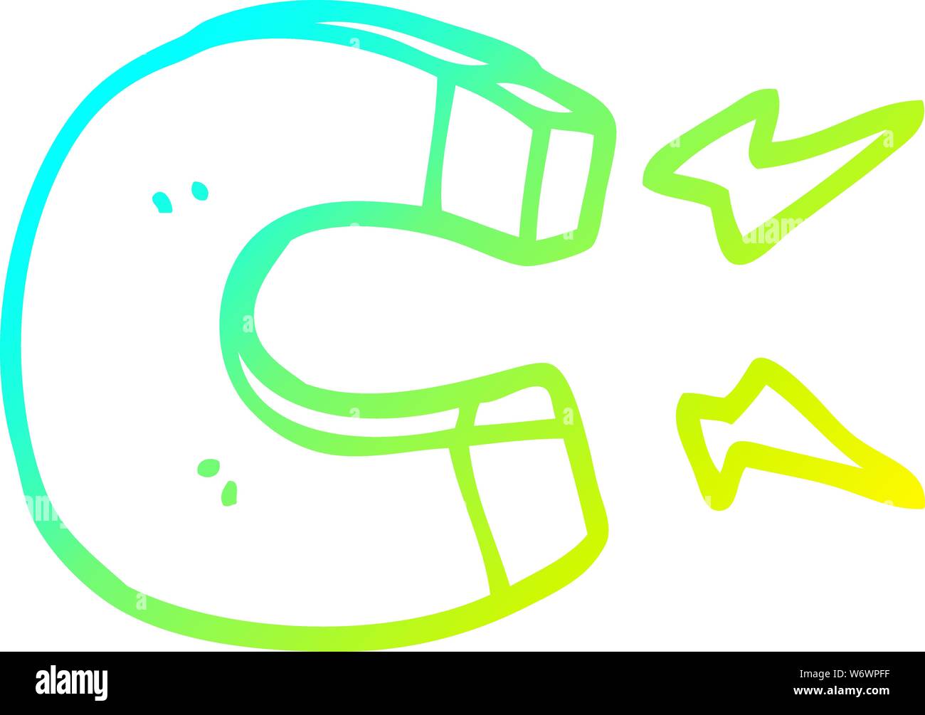 cold gradient line drawing of a cartoon magnet Stock Vector Image & Art ...