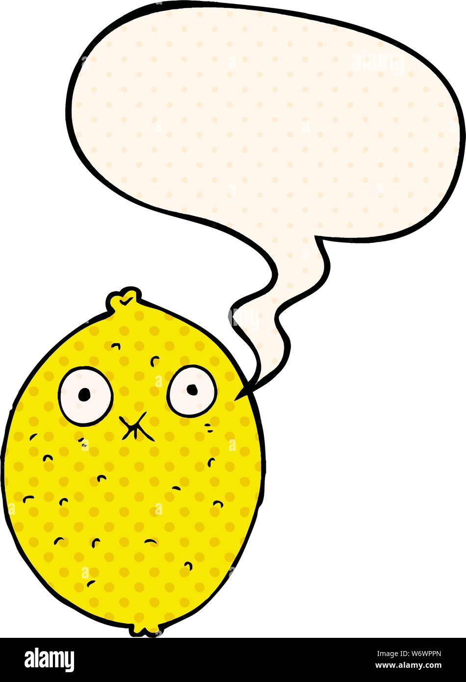 cartoon bitter lemon with speech bubble in comic book style Stock ...
