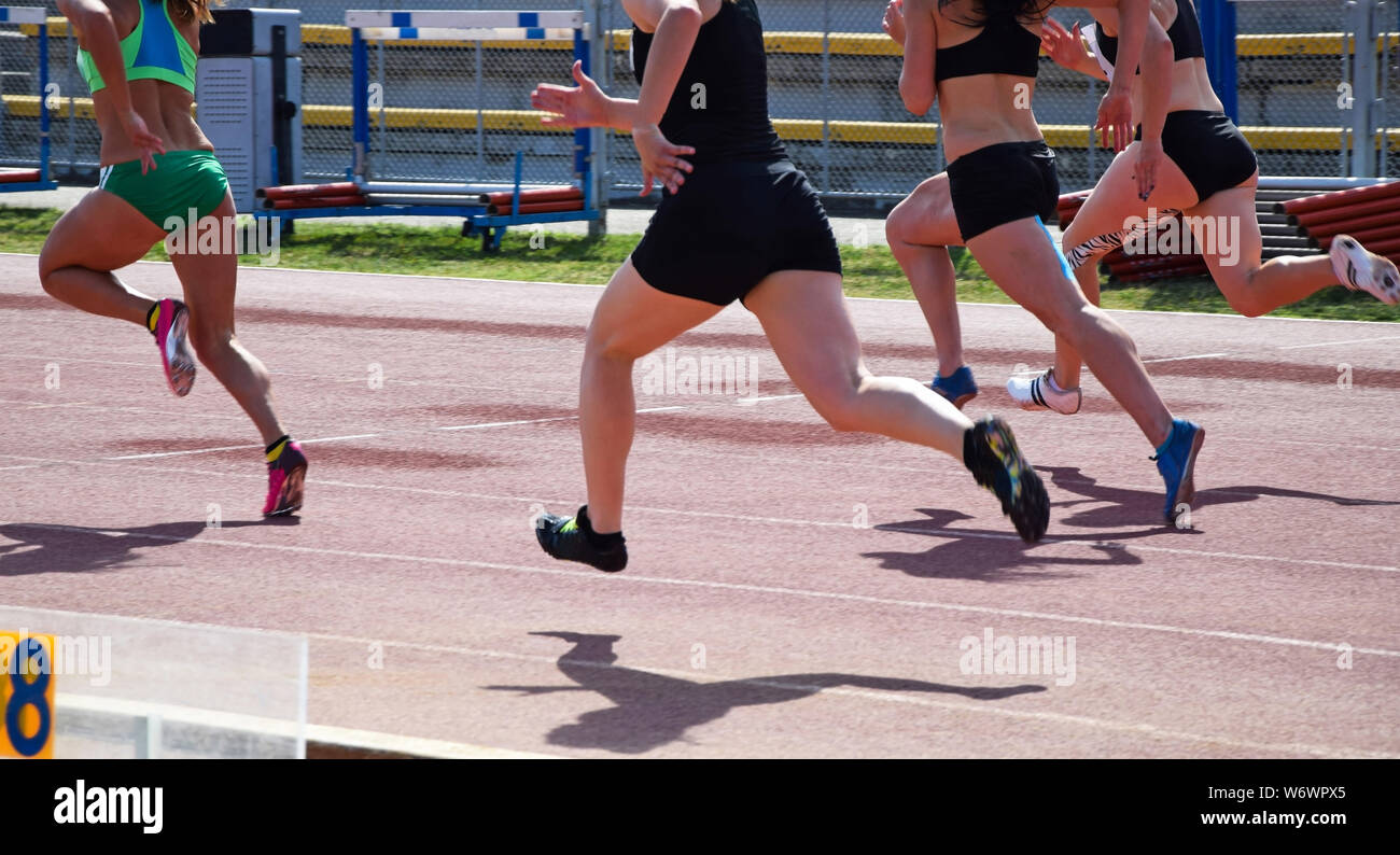 Women at the running race Stock Photo - Alamy