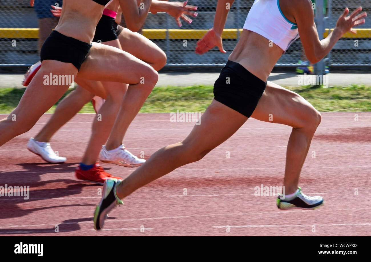 Women at the running race Stock Photo - Alamy