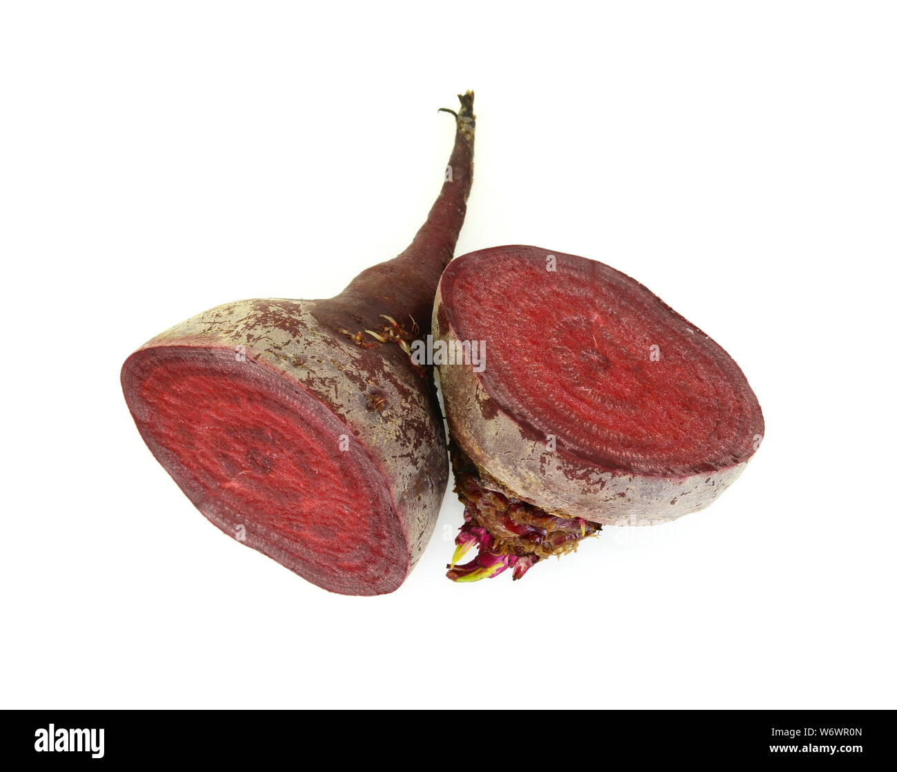 Raw beetroot slices isolated on white background Stock Photo - Alamy