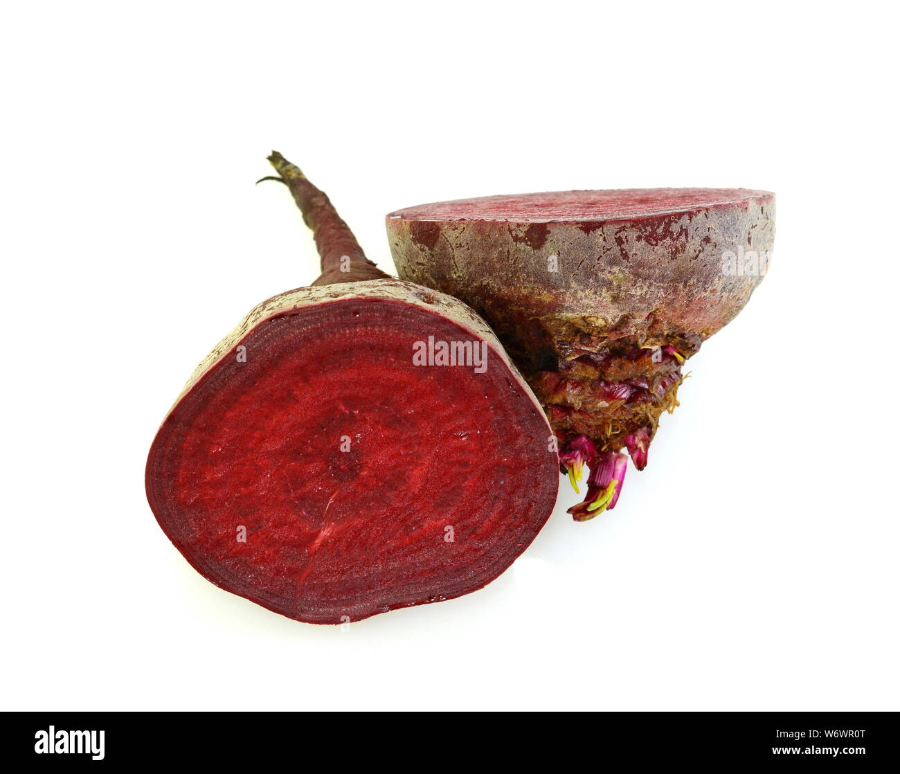 Raw beetroot slices isolated on white background Stock Photo - Alamy