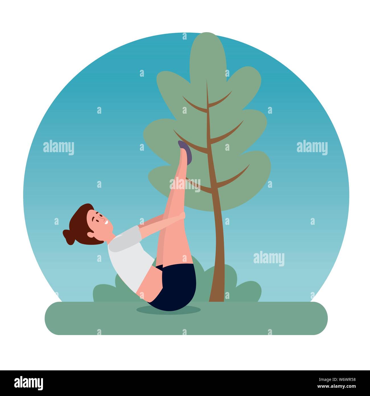woman practice yoga position harmony Stock Vector Image & Art - Alamy