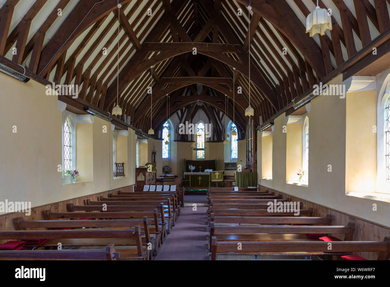 Inside the Victorian Church of Saint John, built 1874, Purton ...