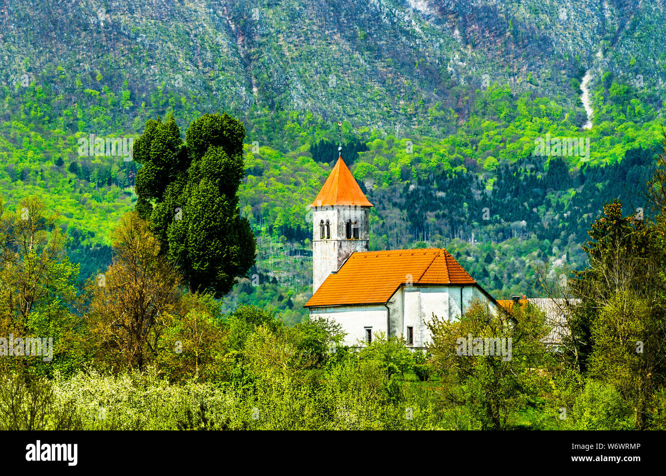 Typical slovenian church in the village of Gorice Stock Photo - Alamy