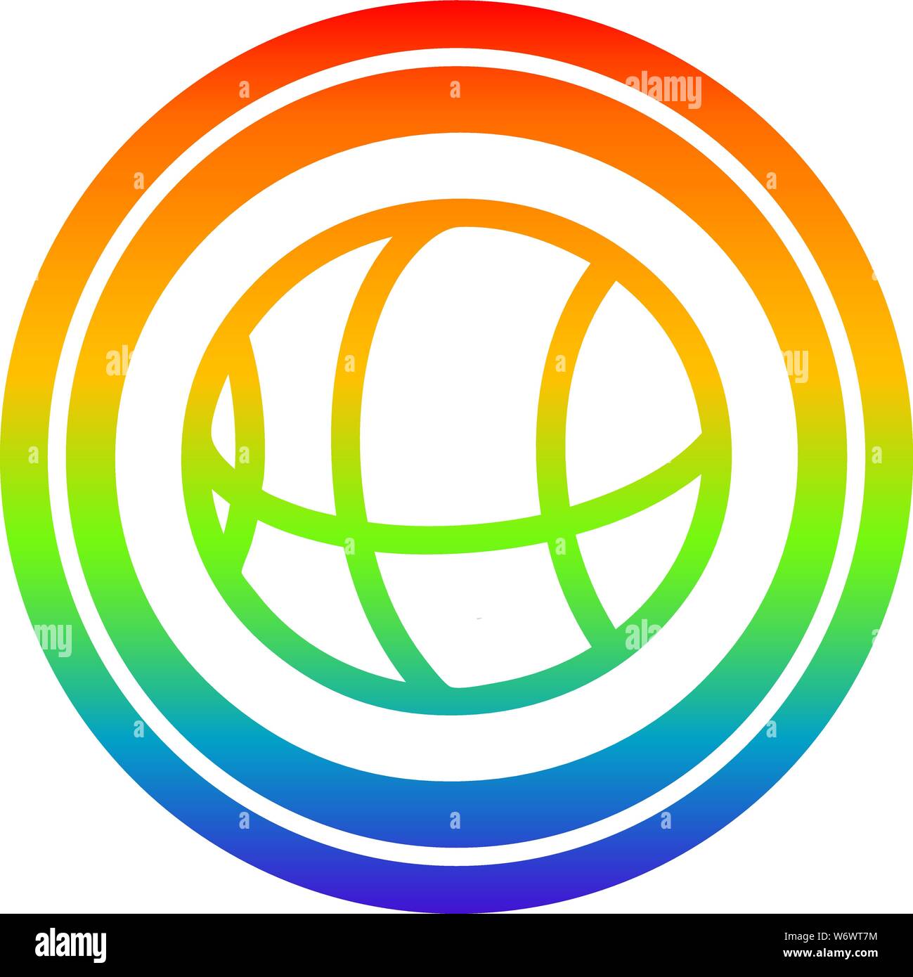 basketball sports icon with rainbow gradient finish Stock Vector Image ...