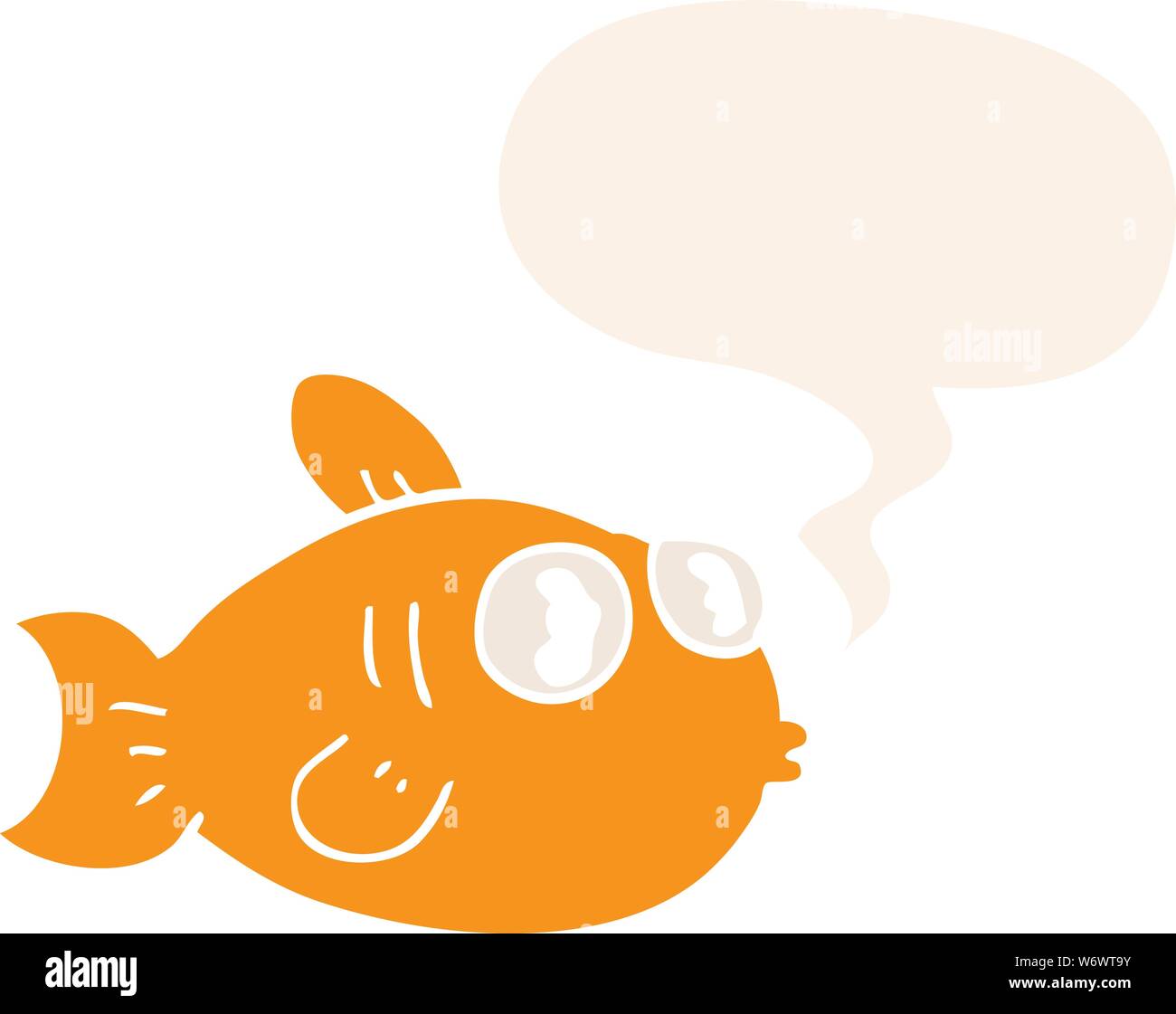 cartoon fish with speech bubble in retro style Stock Vector Image & Art ...