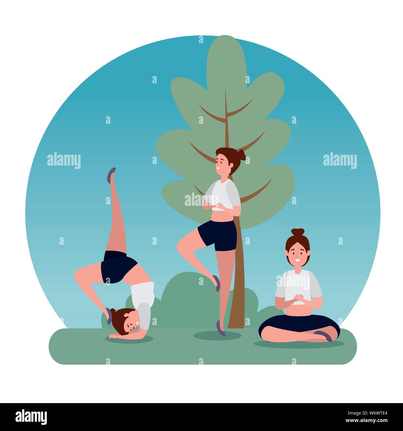 woman practice yoga balance exercise Stock Vector Image & Art - Alamy
