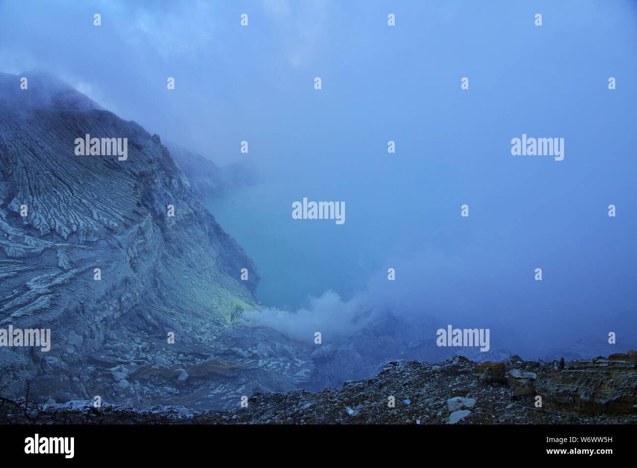On the top of Ijen volcano, Indonesia Stock Photo - Alamy