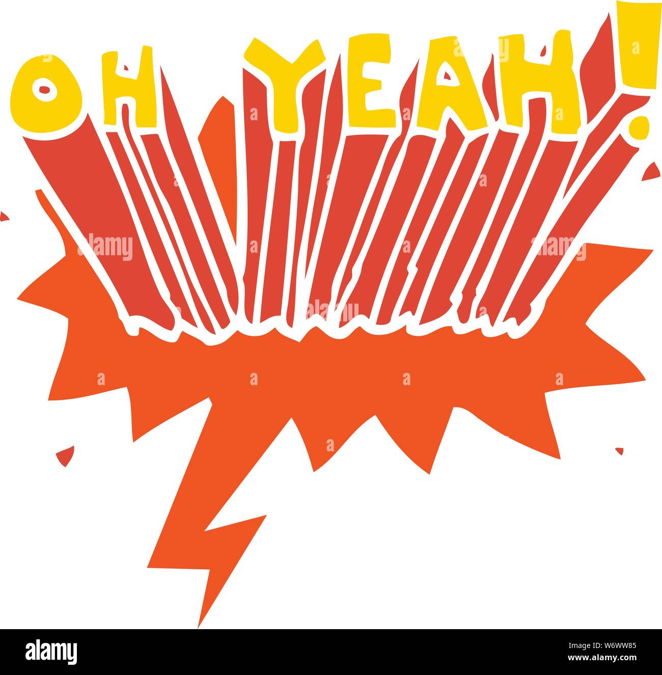 cartoon text Oh Yeah! with speech bubble in retro style Stock Vector ...