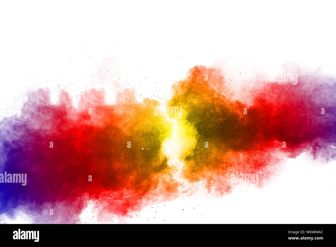 Colorful background of pastel powder explosion. Rainbow color dust ...