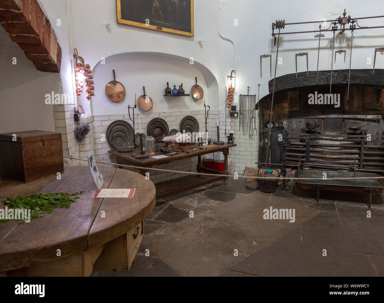 Kitchen room with range for cooking inside Berkeley castle ...